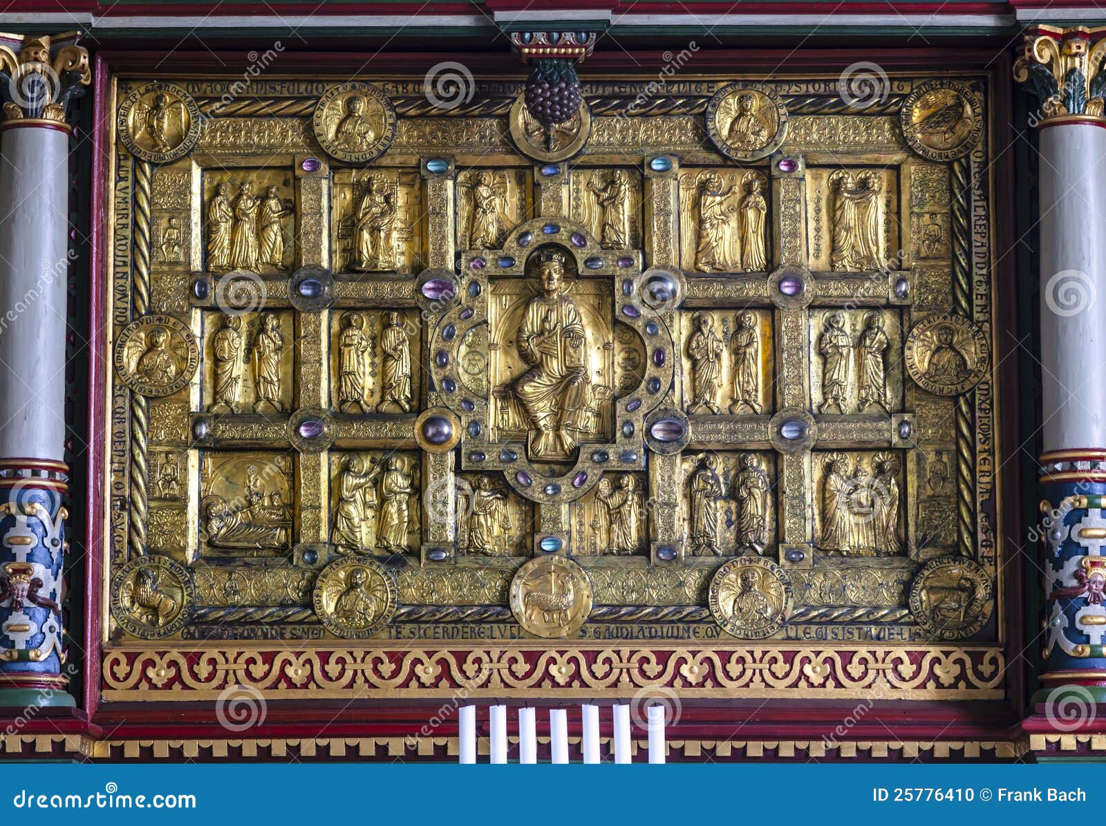 Golden Medieval Altar in Stadil Stock Photo - Image of christian, brick ...