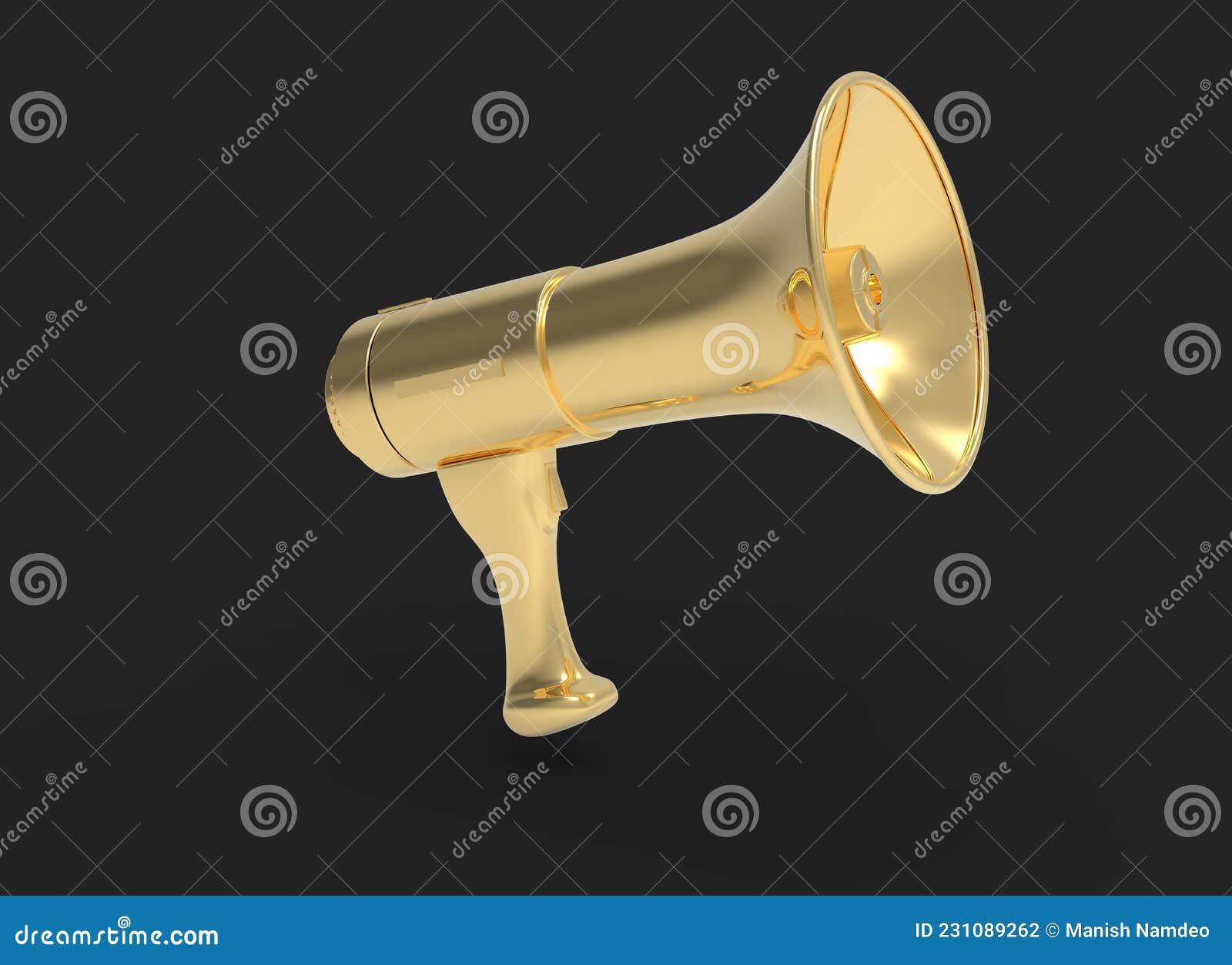Golden Megaphone On Black Background Stock Photo | CartoonDealer.com ...