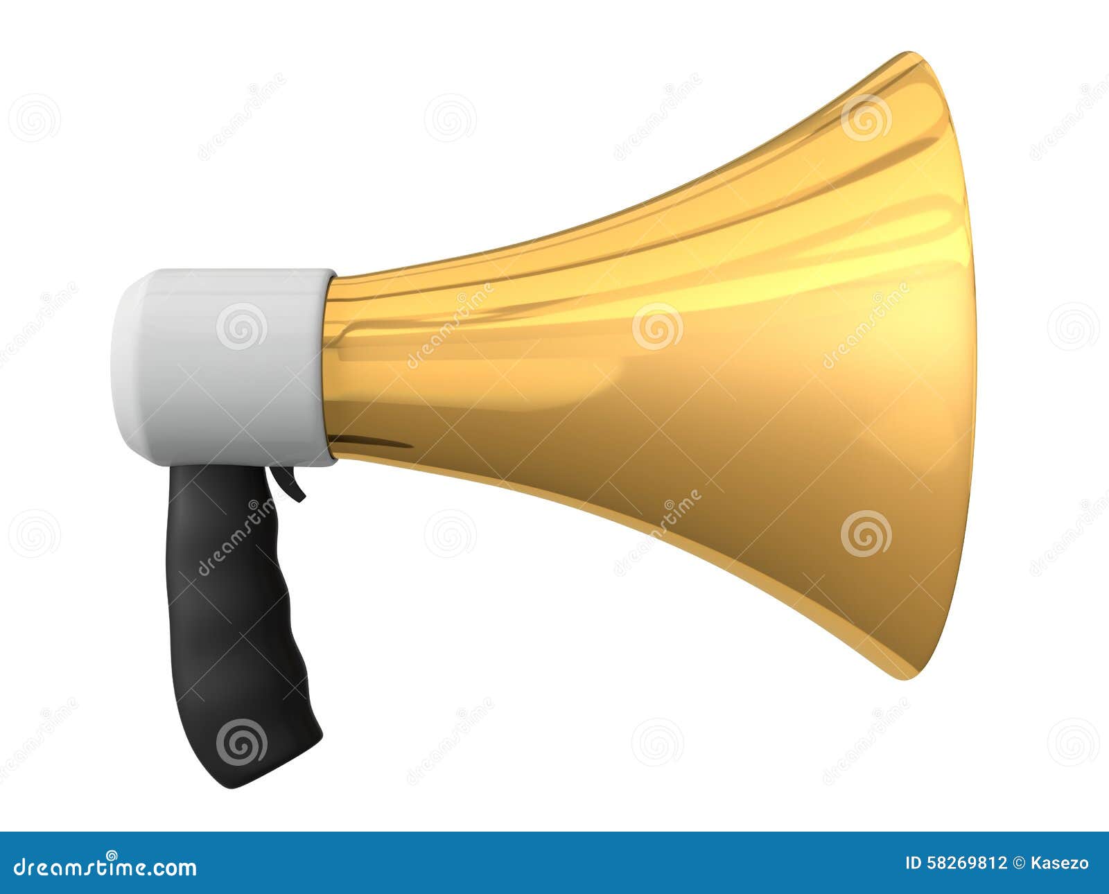Golden megaphone stock illustration. Illustration of announcement ...