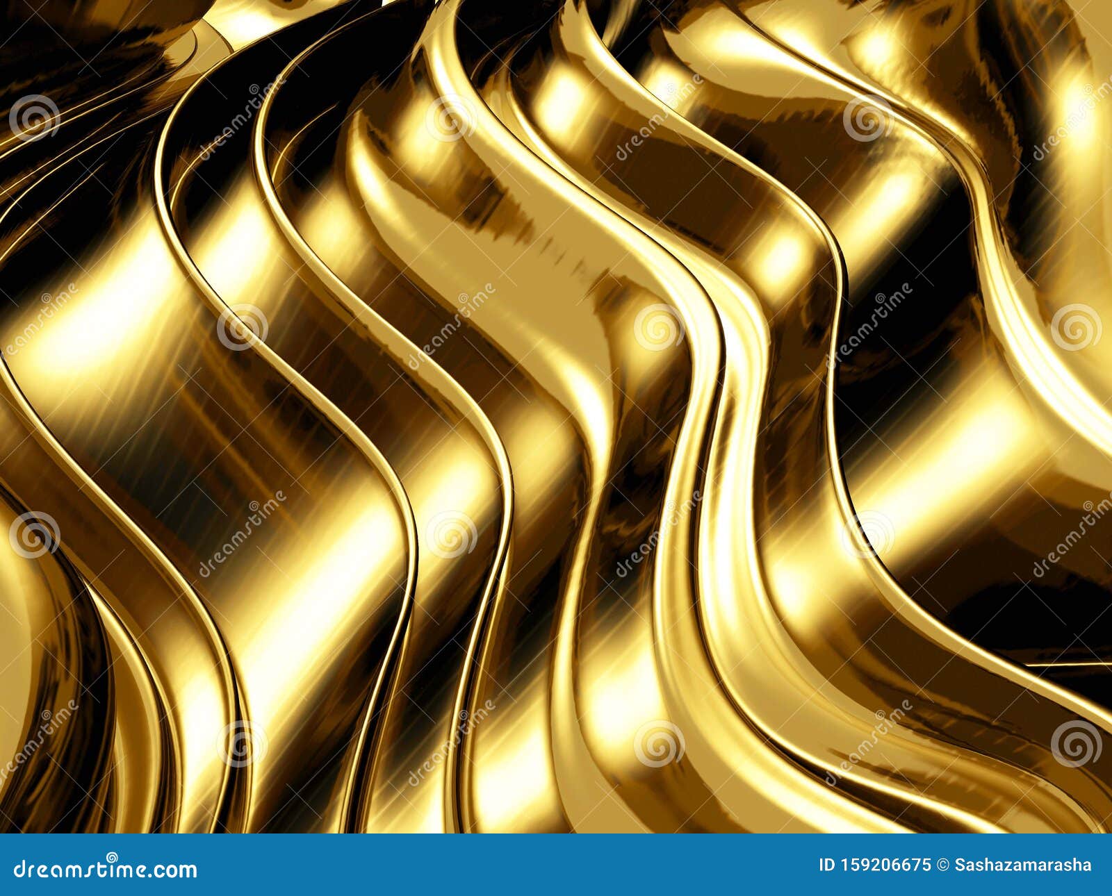 Golden Melt Lines Curves Luxury Background Stock Illustration ...