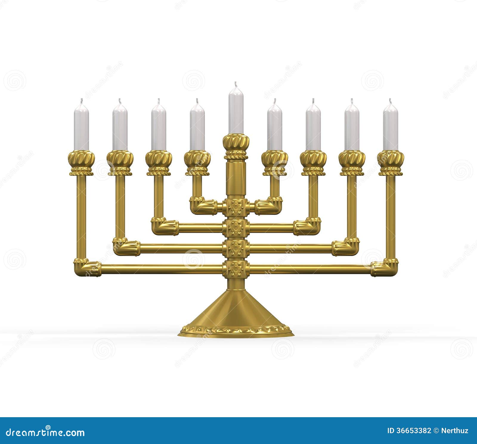 Golden Menorah stock illustration. Illustration of hanukkah - 36653382