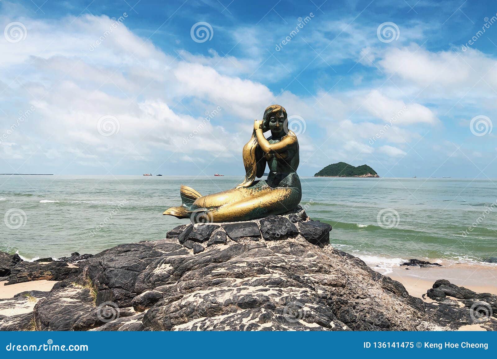 The Golden Mermaid stock image. Image of scene, samil - 136141475