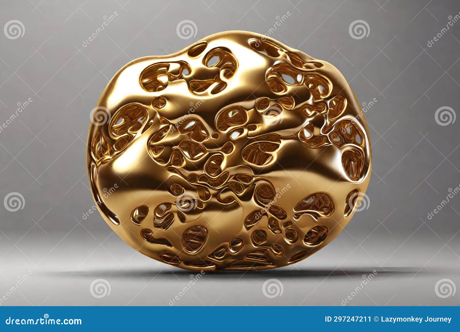 Golden Metaball Shape. Morphing Metallic Blob Stock Illustration ...