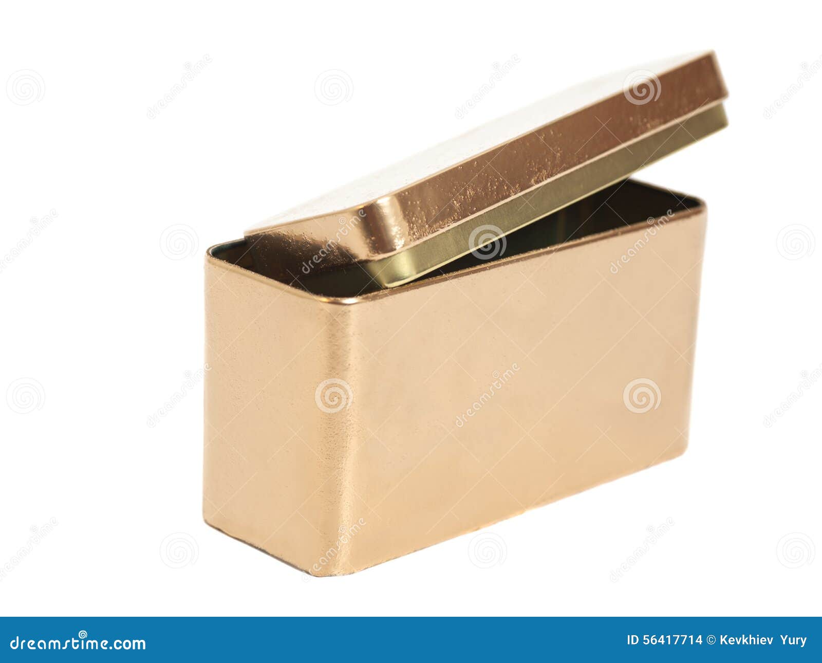 Golden Metal Box isolated stock photo. Image of tinplate - 56417714