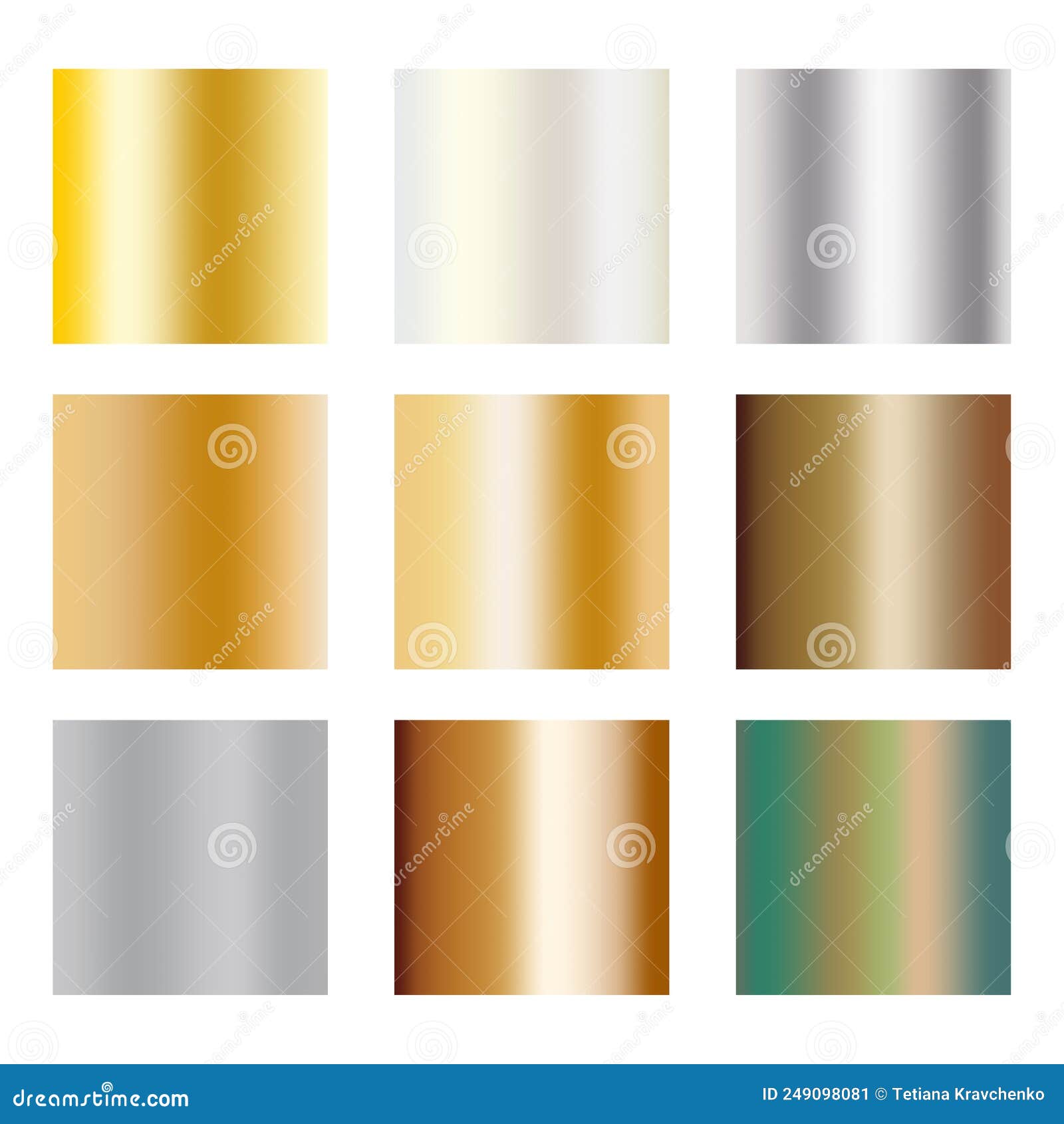 Golden Metal Gradient. Realistic Light Effect. Vector Illustration ...