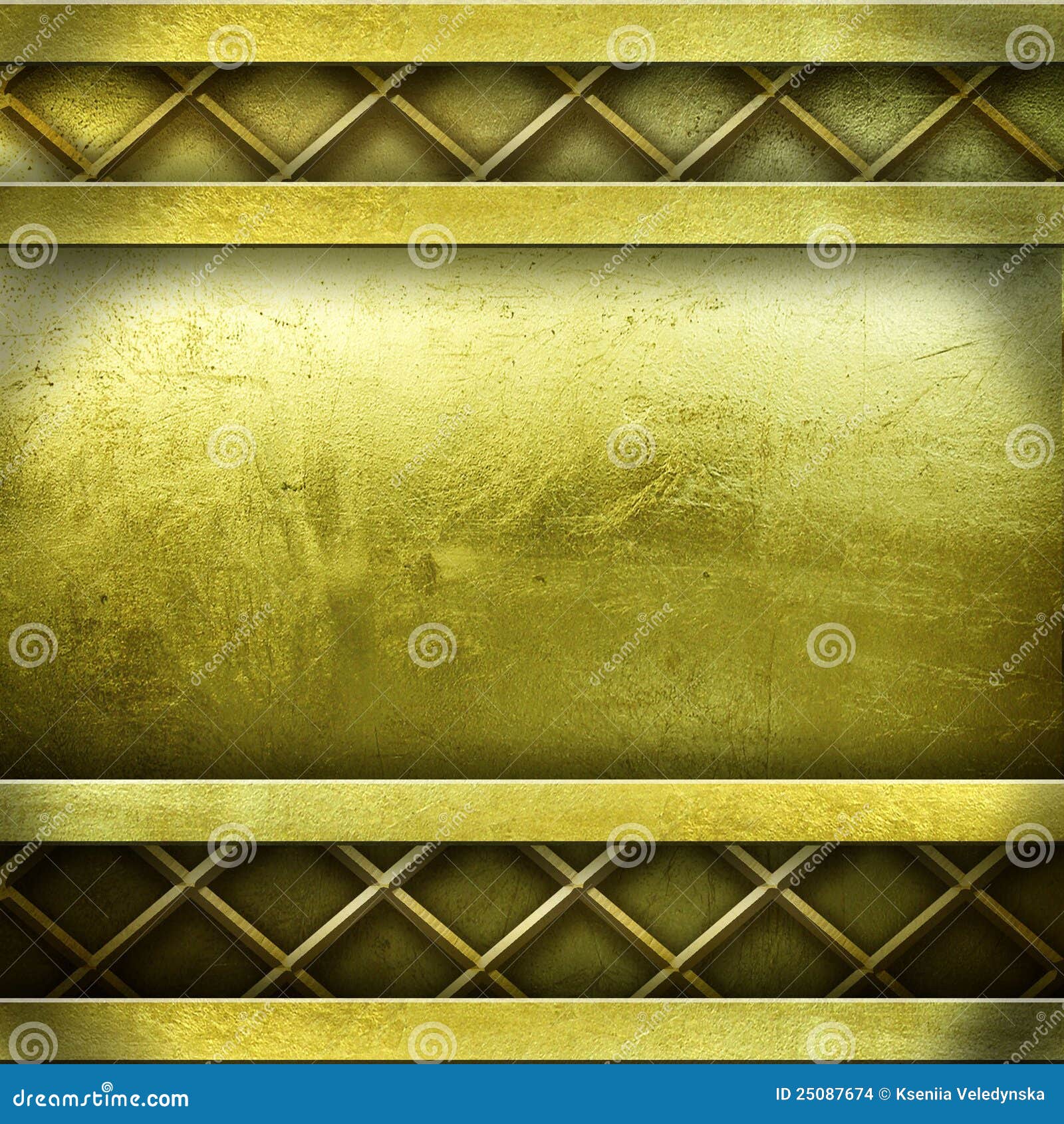 Golden Metal Plate Background Stock Illustration - Illustration of gold ...