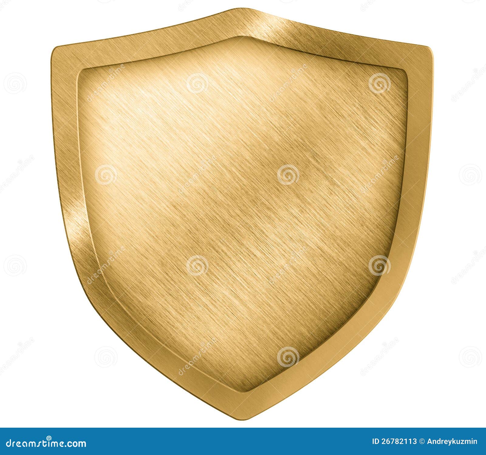 Golden Metal Shield or Crest Isolated Stock Illustration - Illustration ...