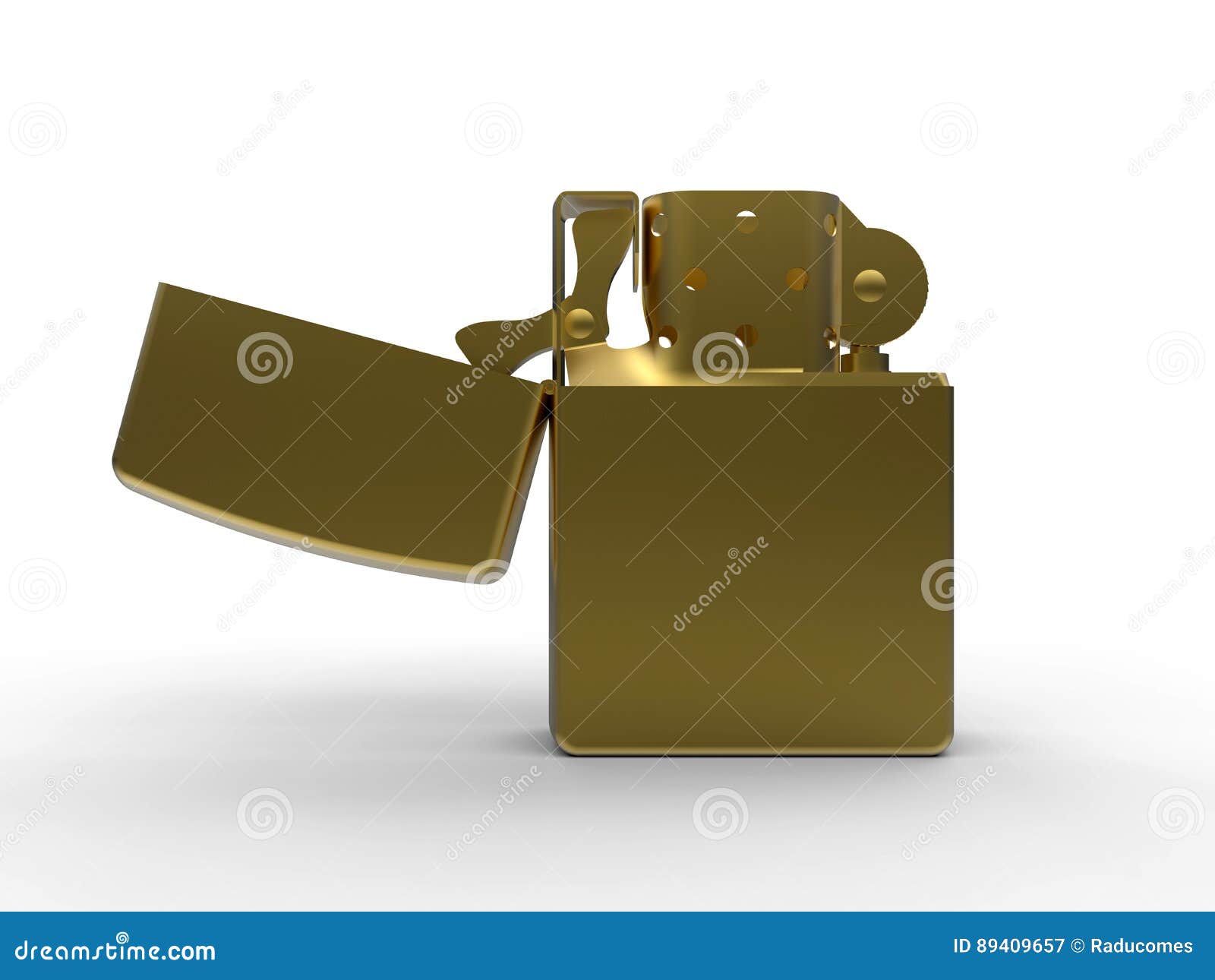 Golden metallic lighter stock illustration. Illustration of isolated ...