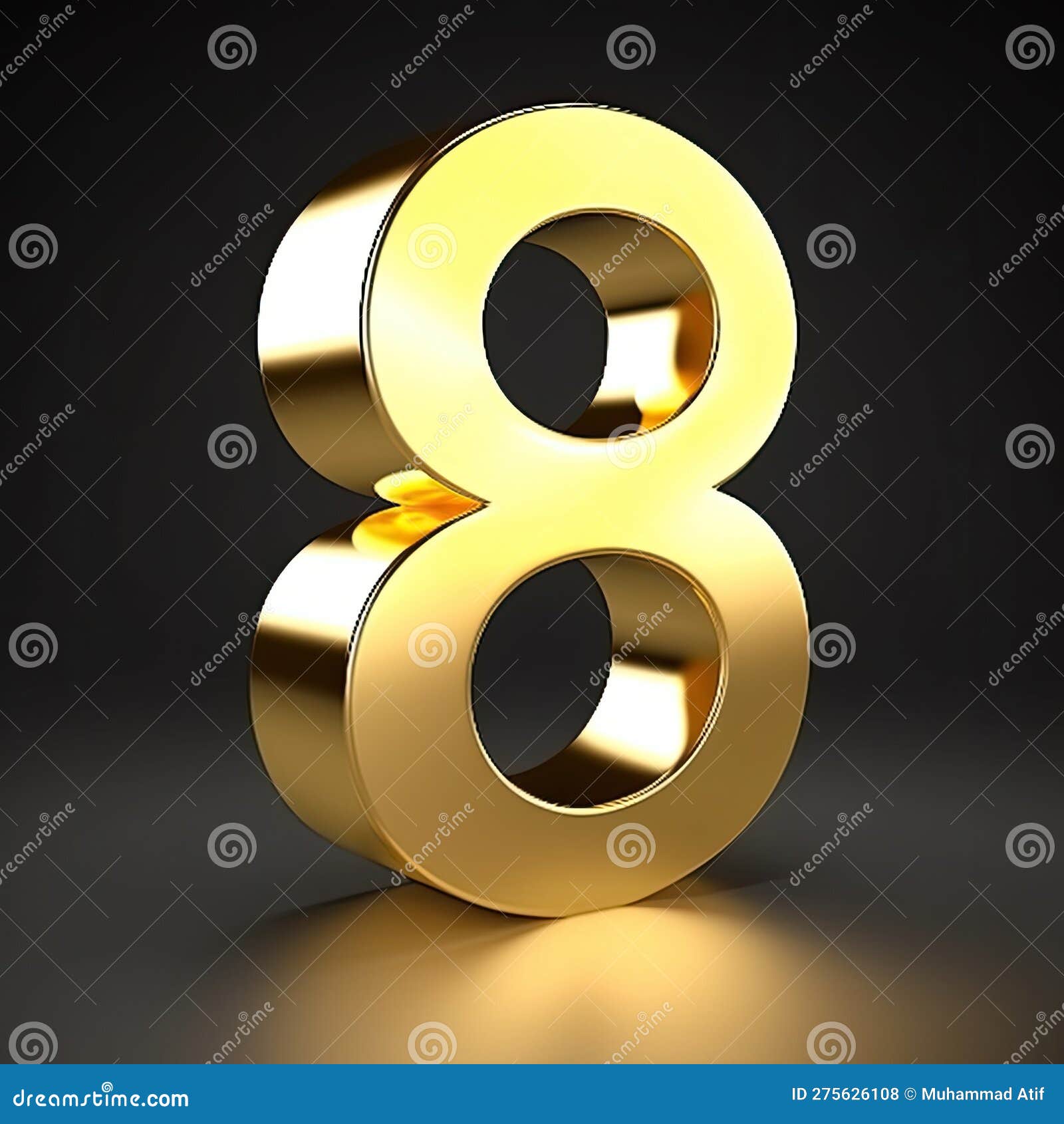 Golden Metallic Numeric Numbers with Background Stock Illustration ...