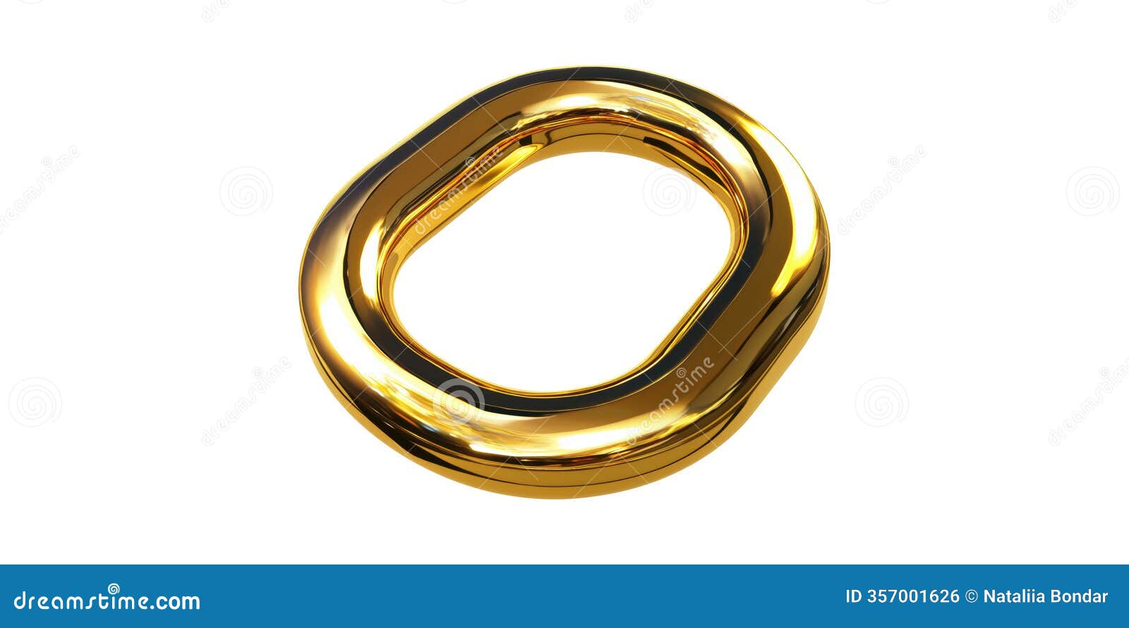 Golden Metallic Oval Ring Shape Isolated on Transparent Background ...