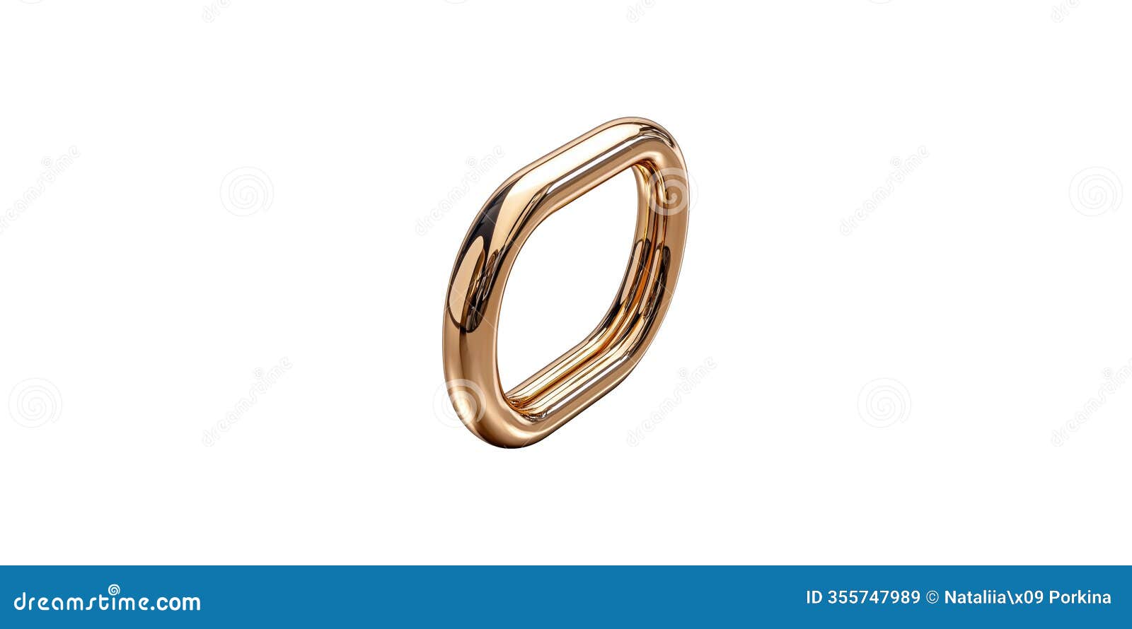 Golden Metallic Ring Shaped Object Isolated on Transparent Background ...
