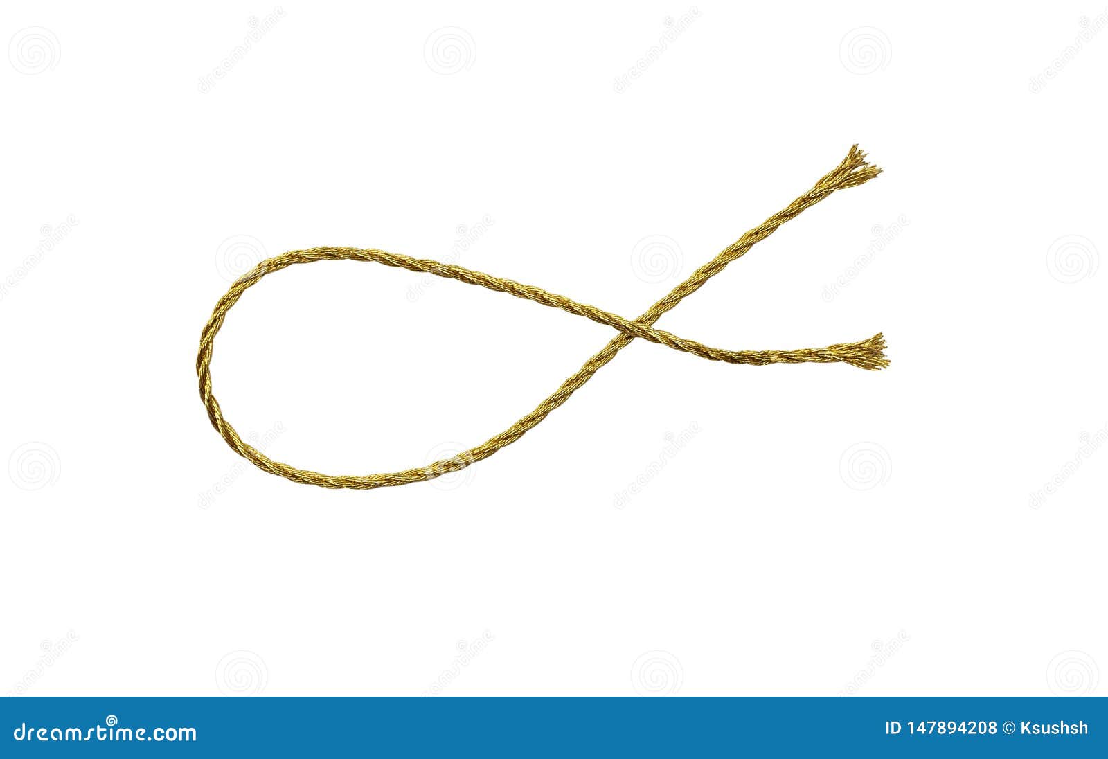 Golden metallic rope stock photo. Image of finish, convolute - 147894208