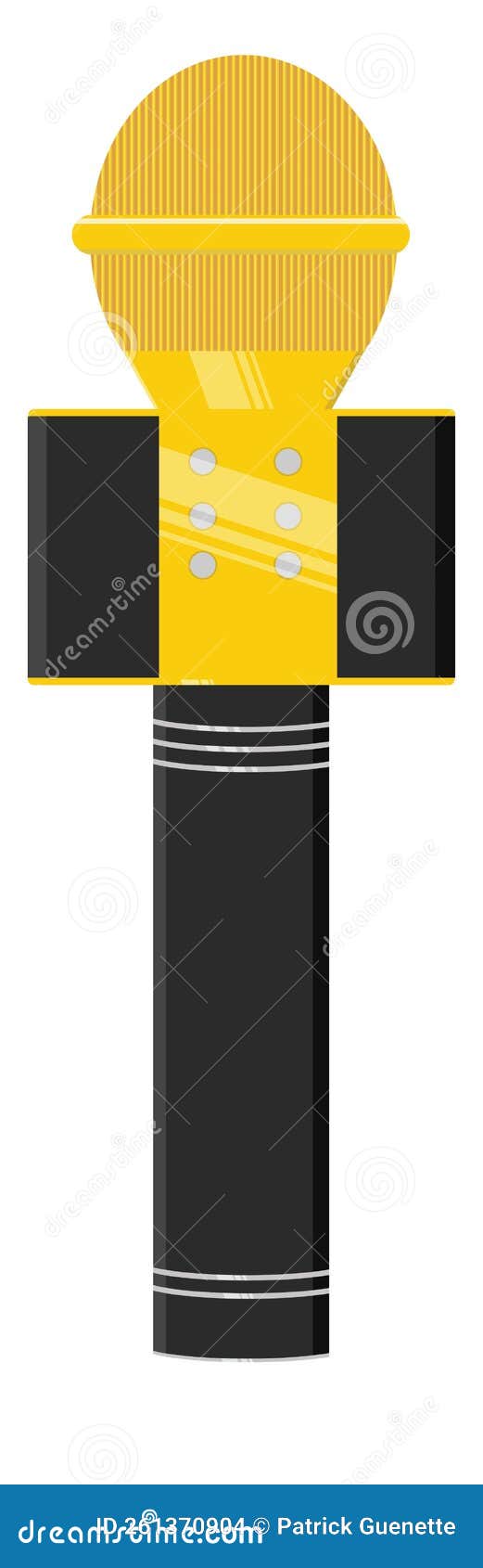 Golden mic, icon stock vector. Illustration of vector - 261370904