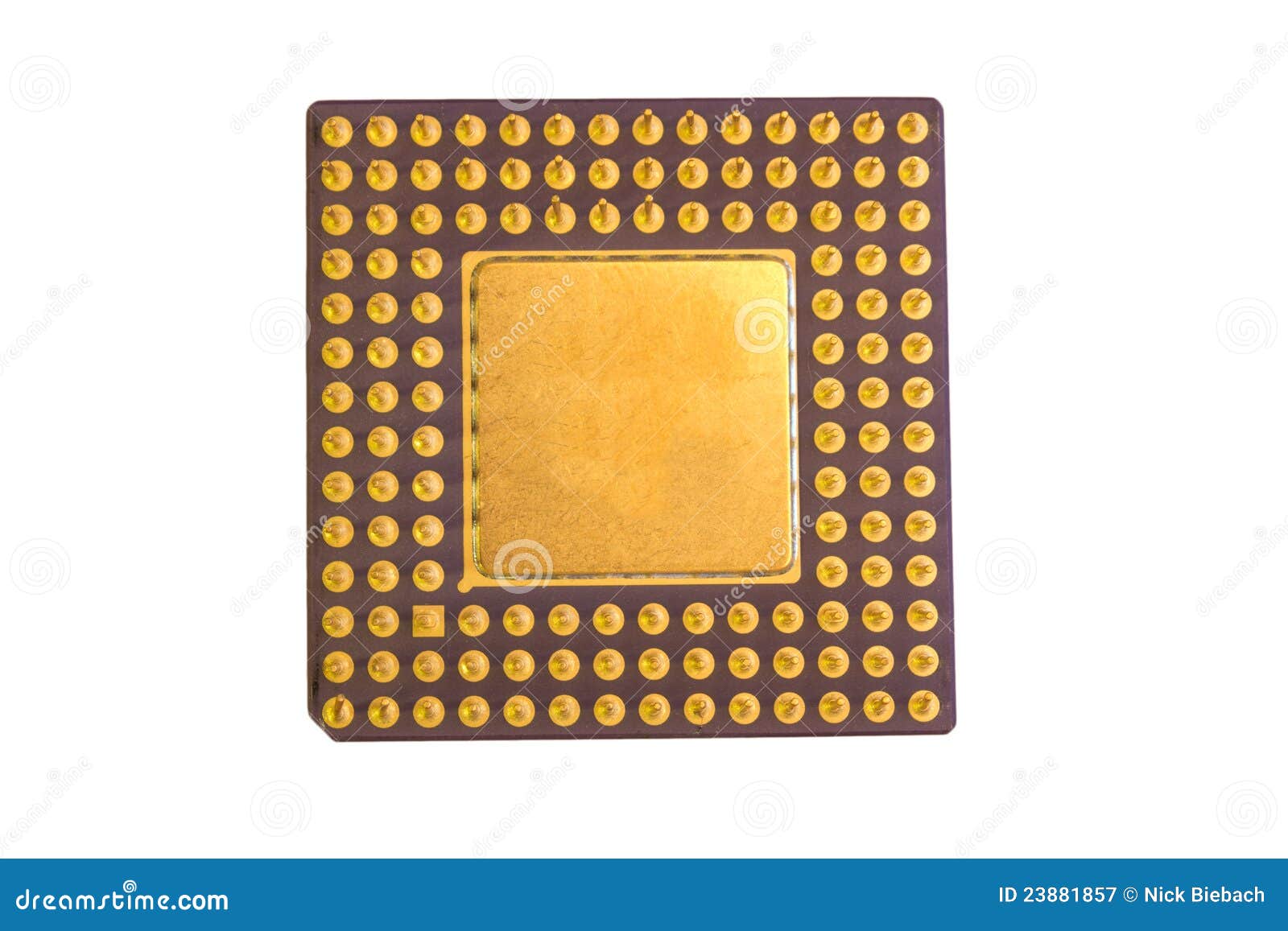 Golden Micro Chip stock image. Image of industry, core - 23881857
