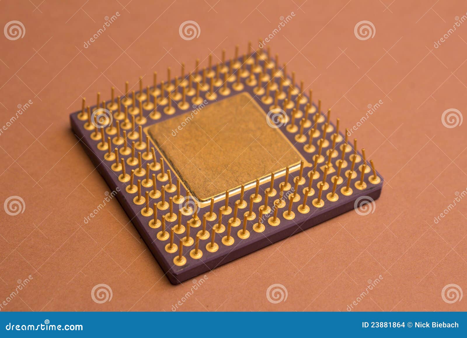 Golden Micro Chip stock photo. Image of miniature, data - 23881864
