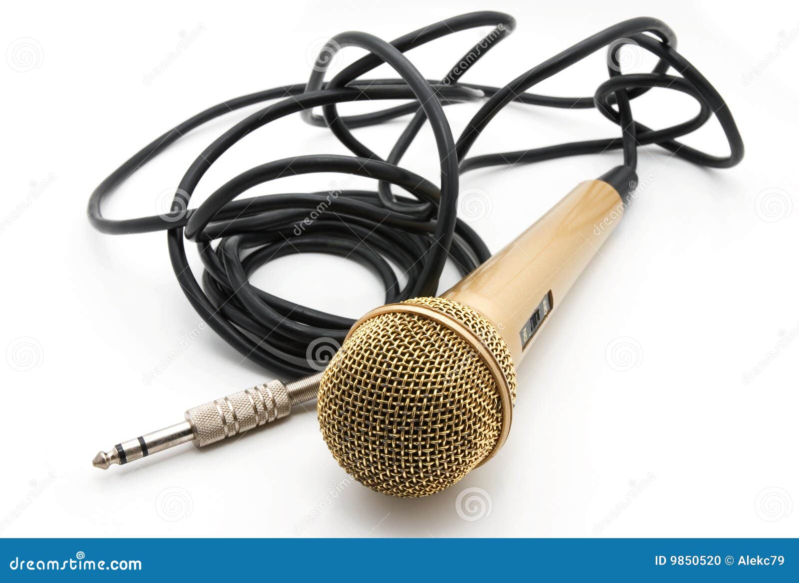 Golden Microphone stock photo. Image of close, leisure - 9850520