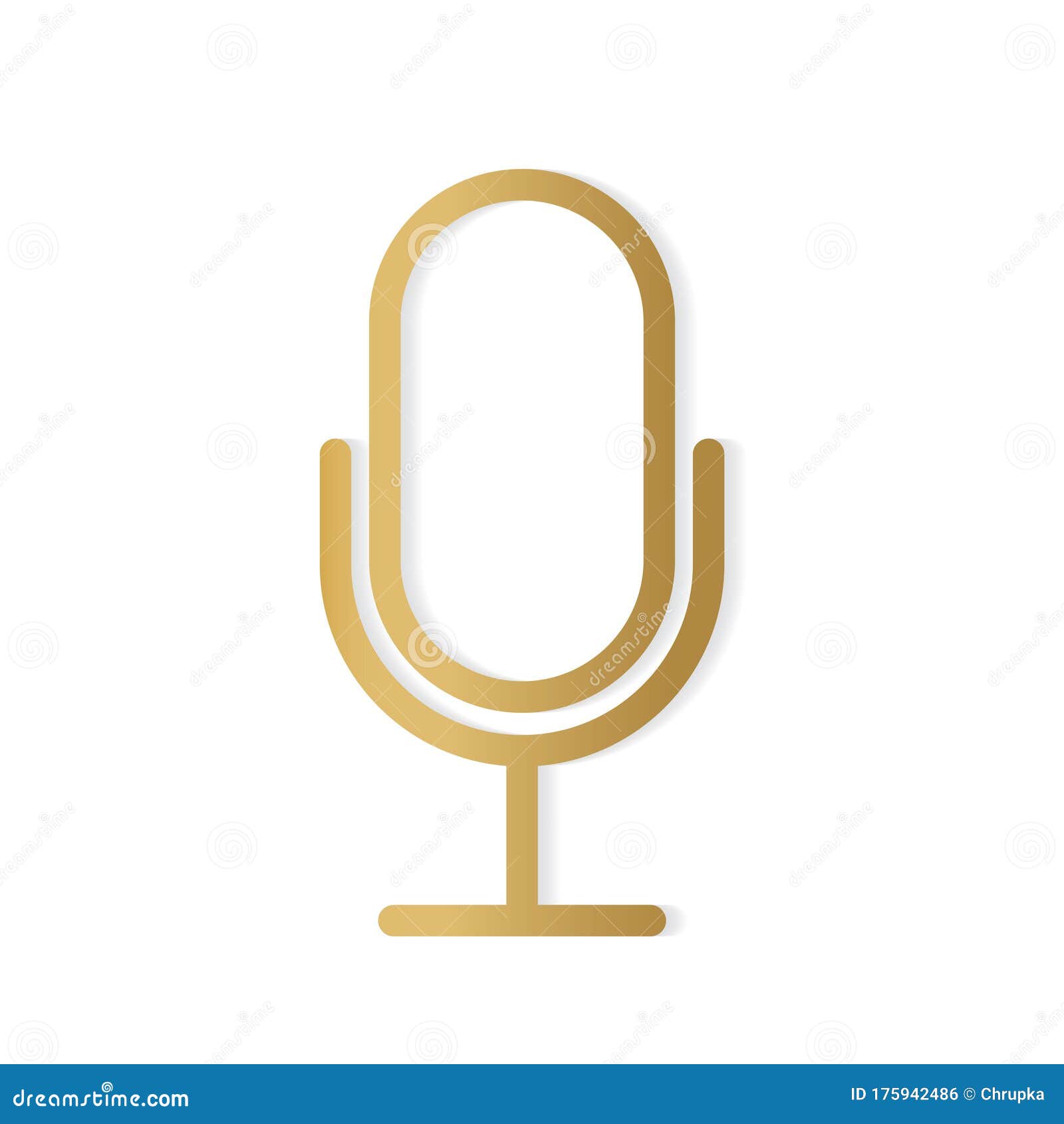 Golden microphone icon stock vector. Illustration of golden - 175942486