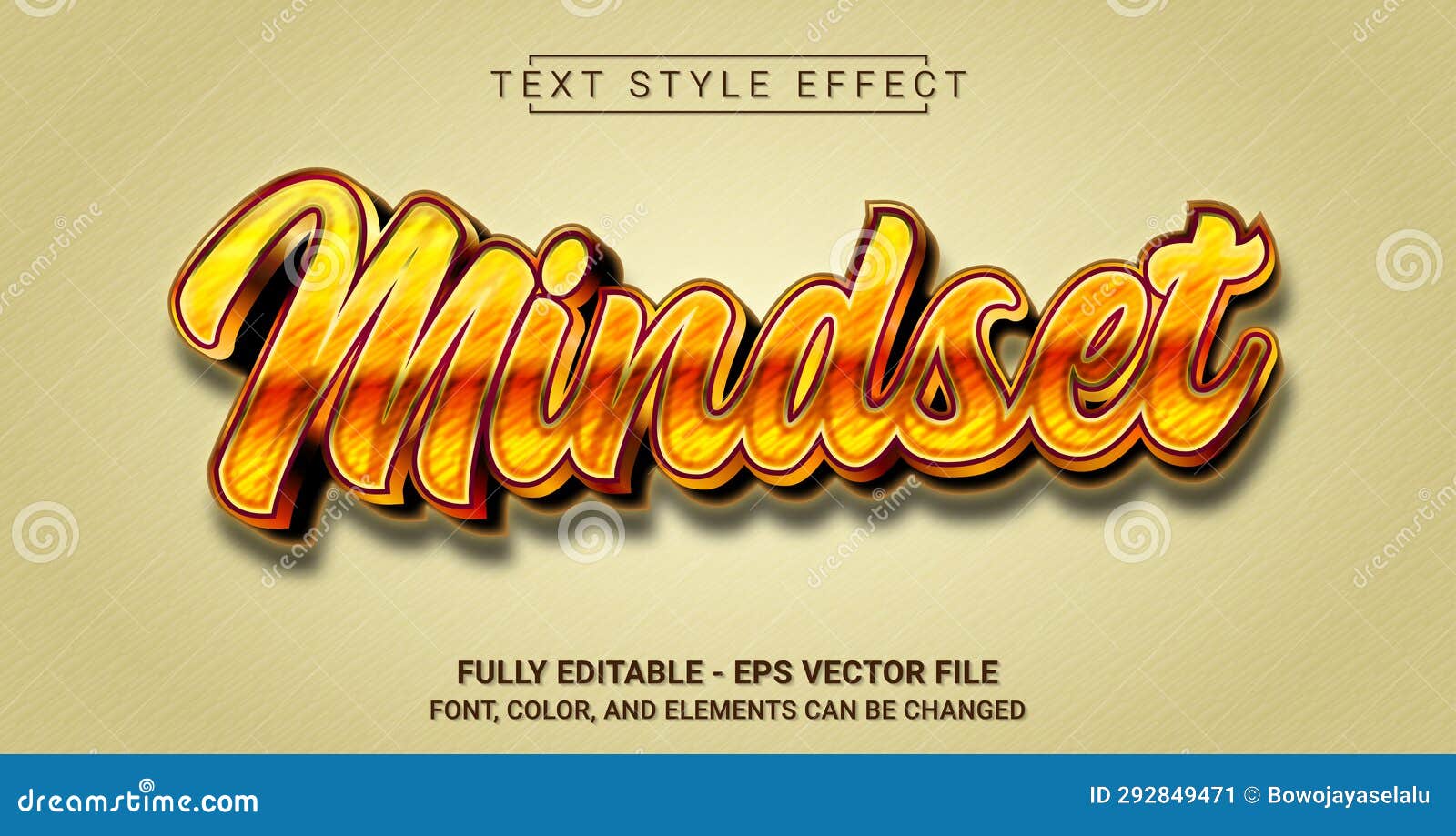 Golden Mindset Text Style Effect. Editable Graphic Text Template Stock ...