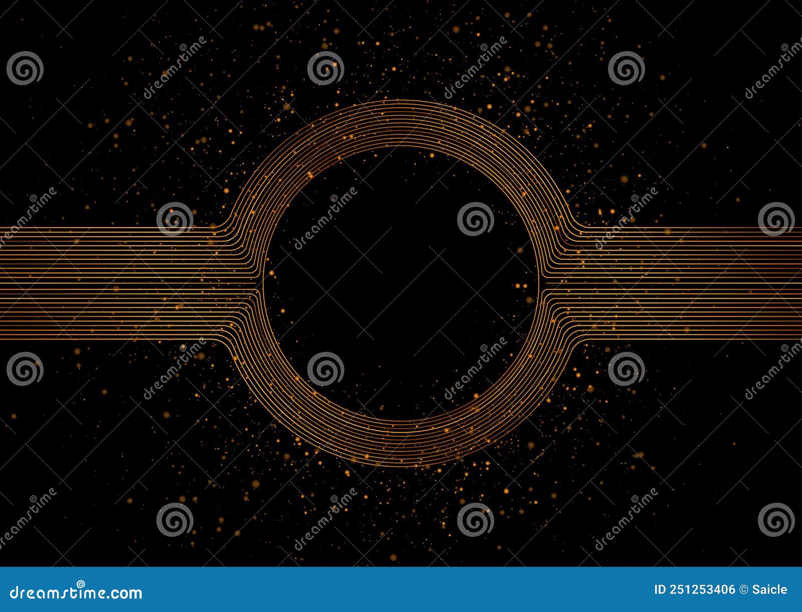 Golden Minimal Lines and Shiny Dust Particles Abstract Background Stock ...