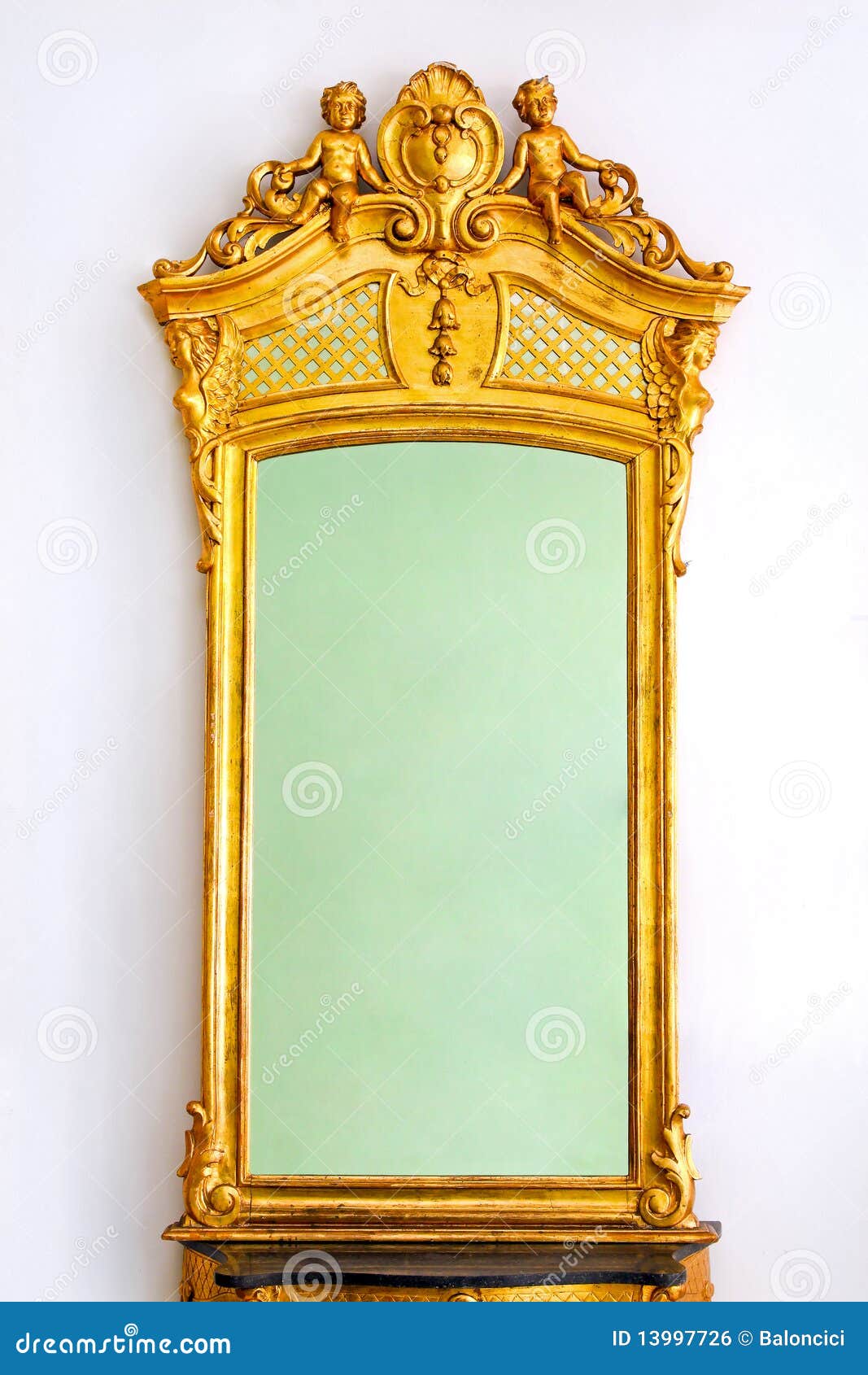 Golden mirror stock photo. Image of golden, decorations - 13997726