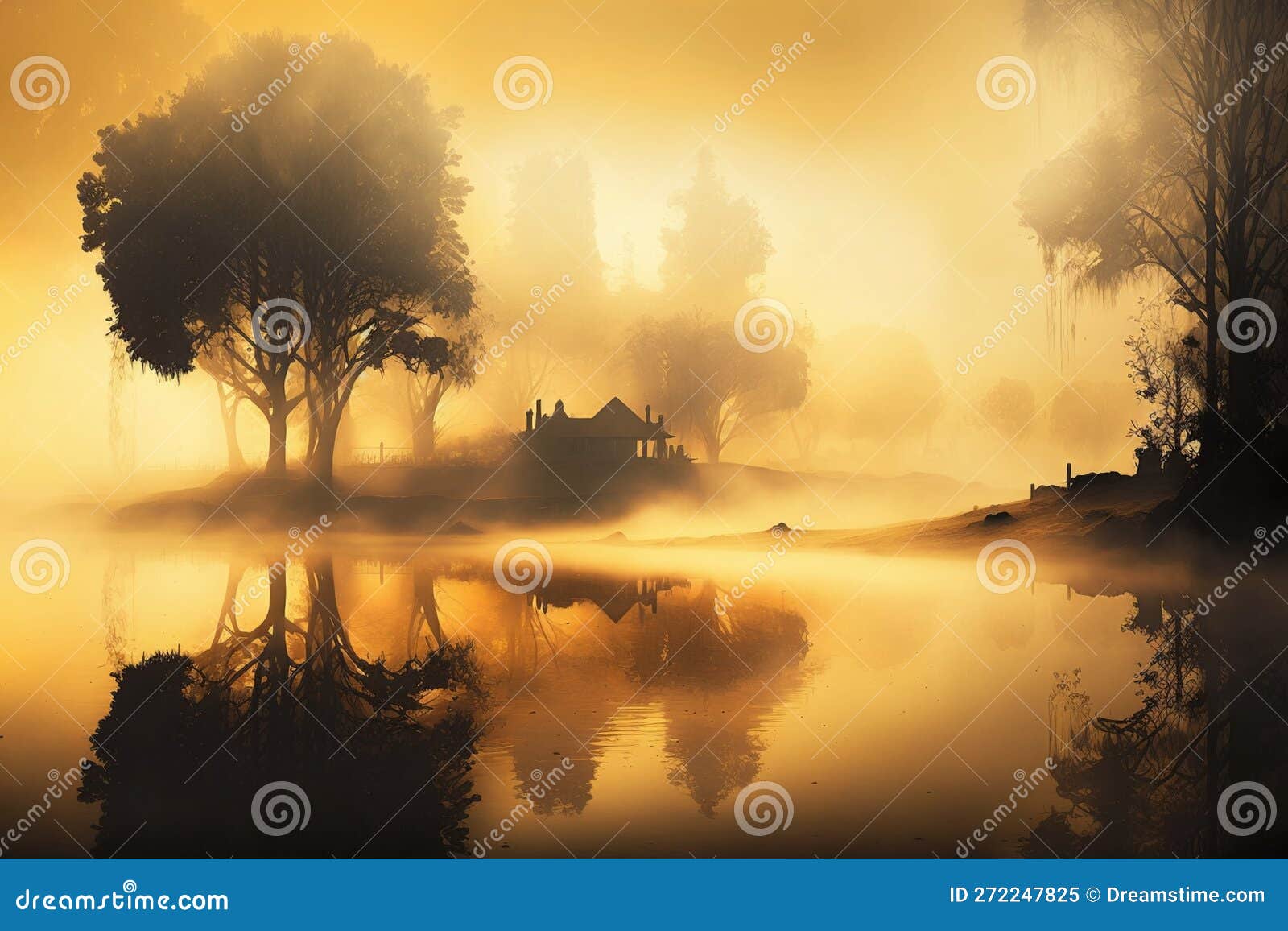Golden Mist stock illustration. Illustration of morning - 272247825