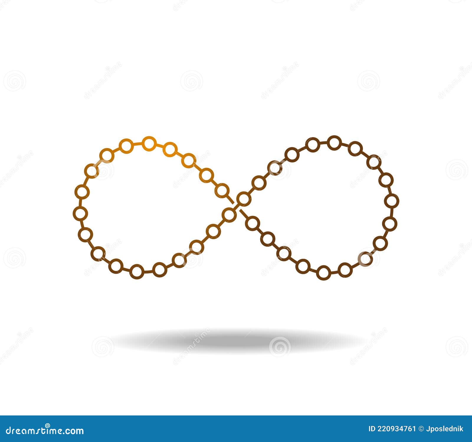 Golden Mobius Loop Made Of Three Lines Inner One Undulating The Sign