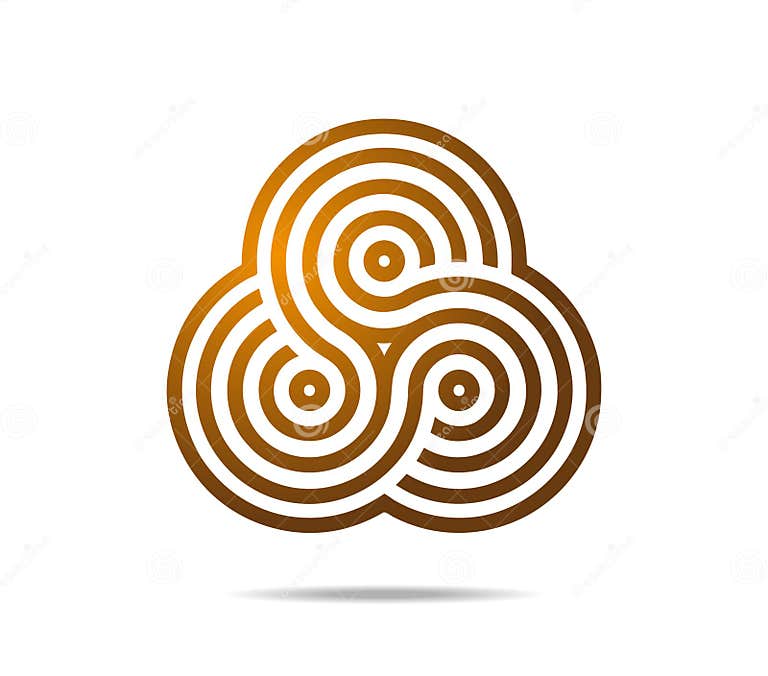 Golden Mobius Loop Made of Three Arches. Labyrinth Made of Three ...