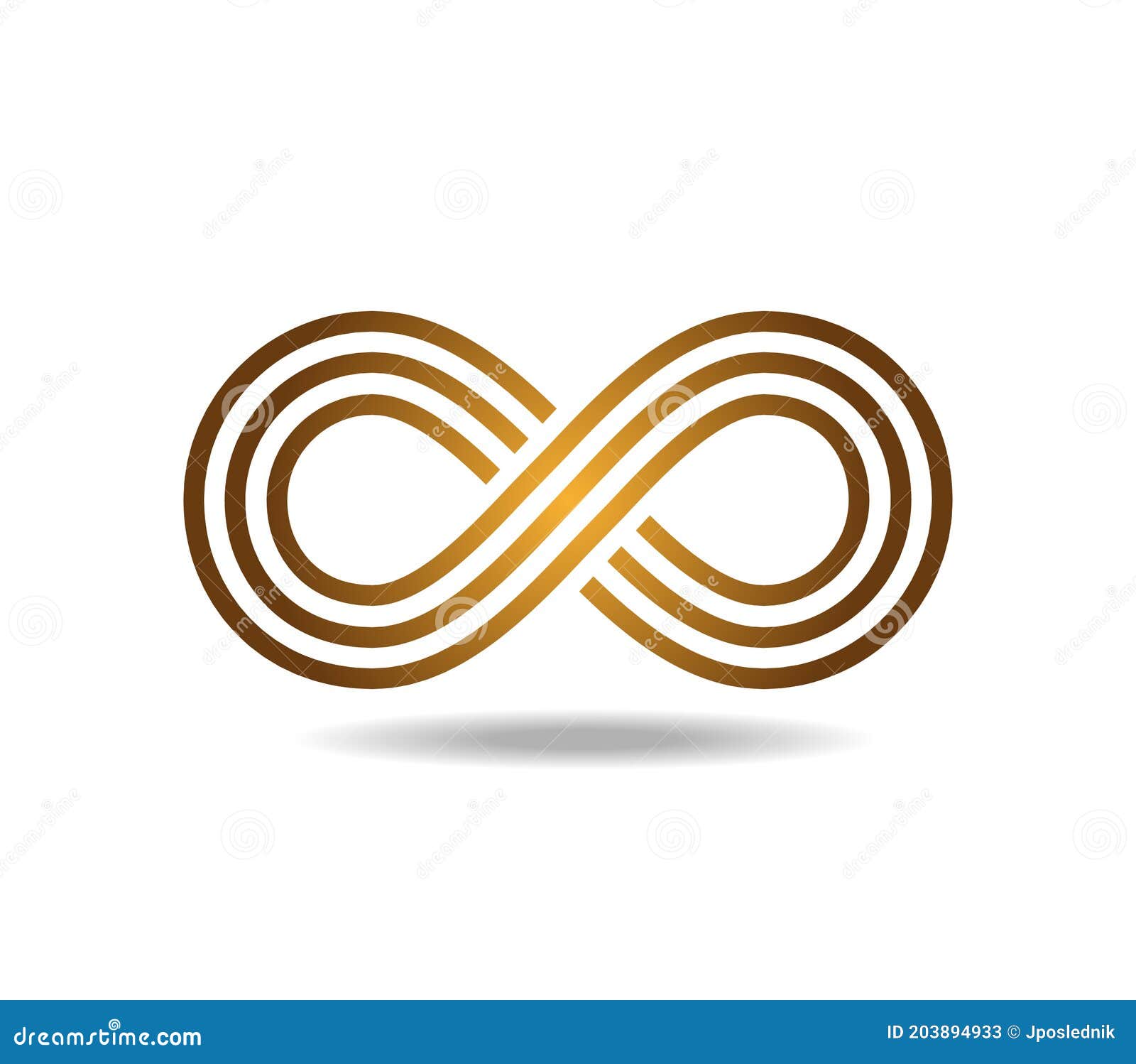 Golden Mobius Loop Made Of Three Arches. Labyrinth Made Of Three ...