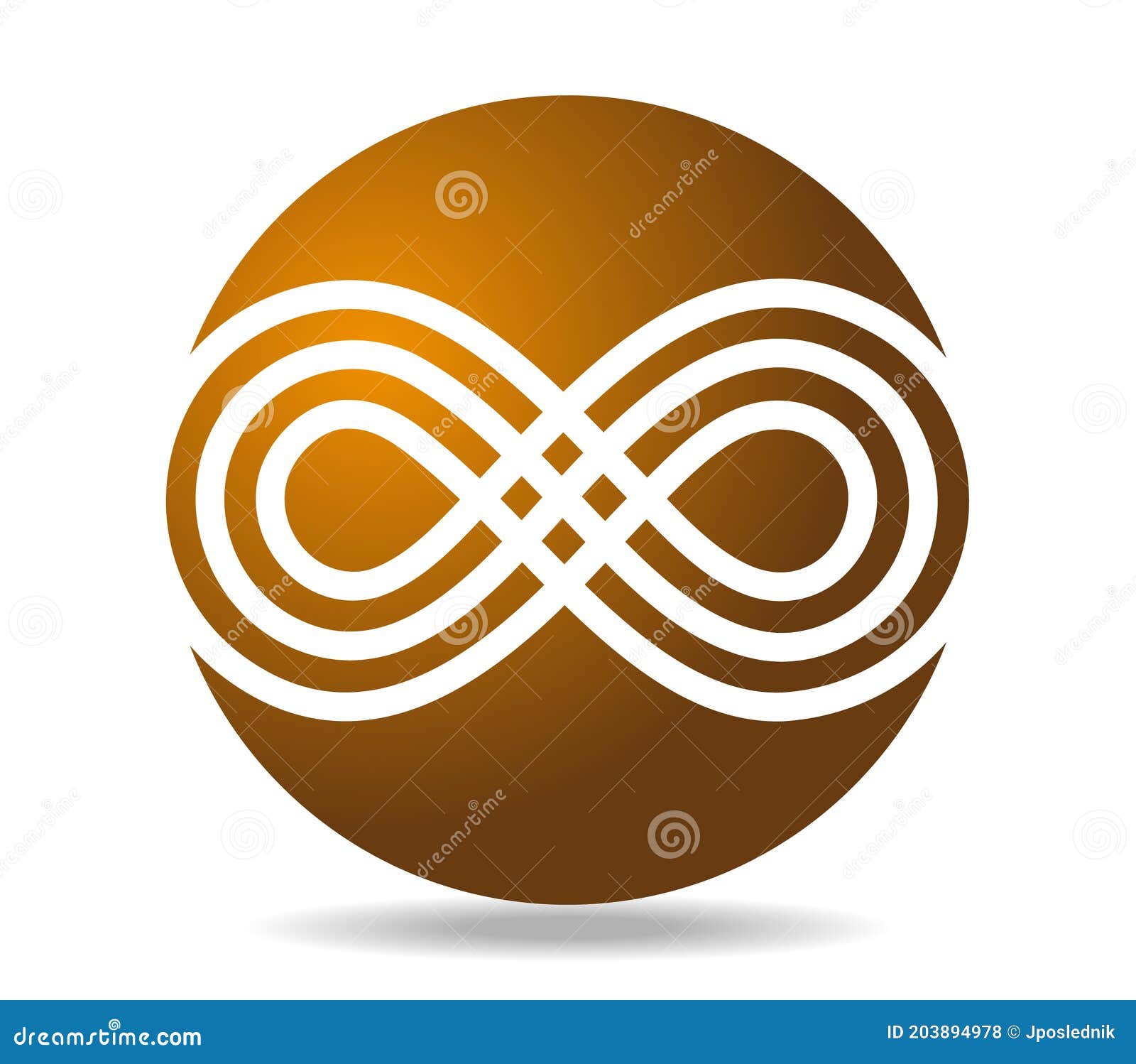Golden Mobius Loop Made Of Three Lines Inner One Undulating The Sign