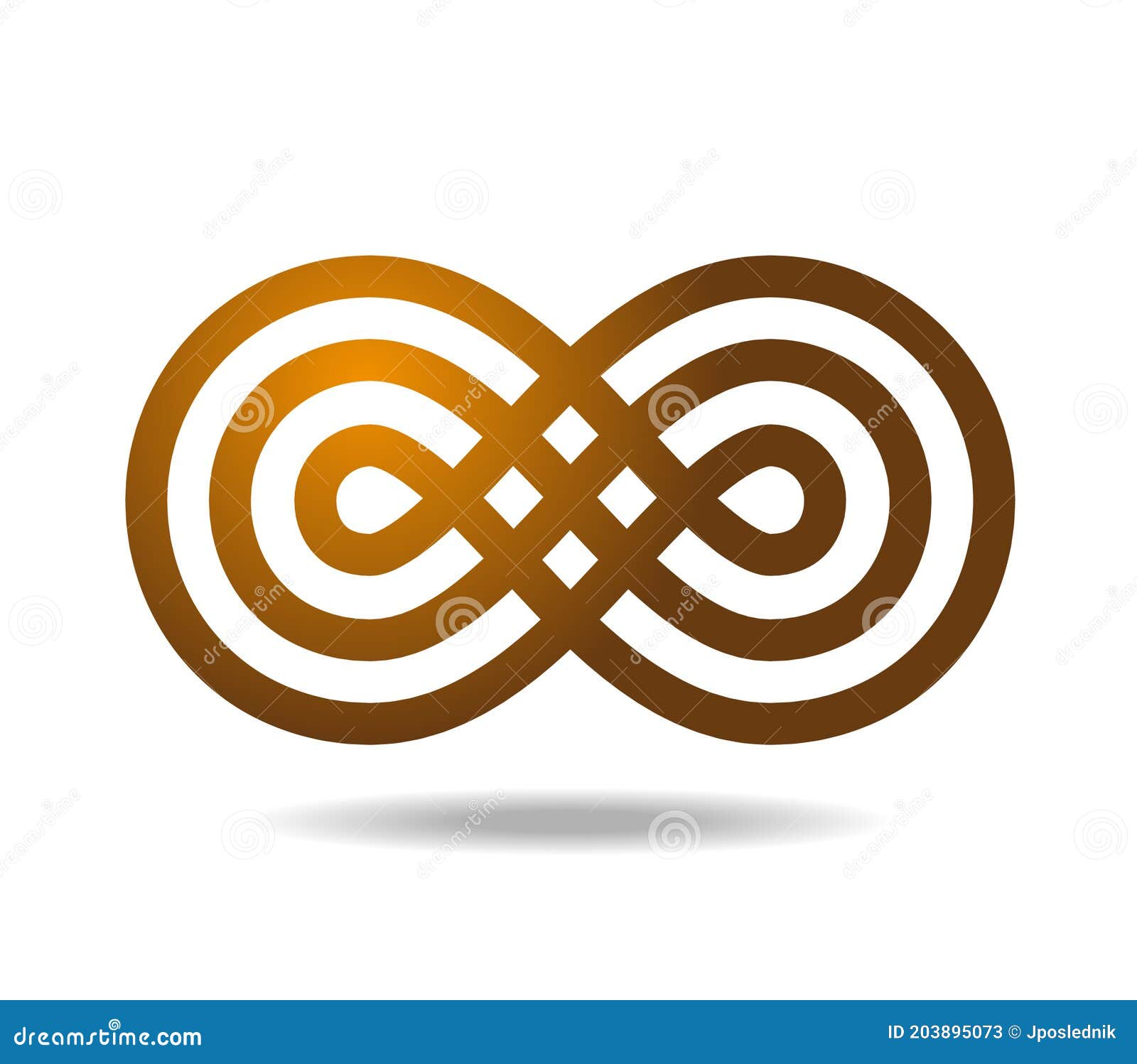 The Golden Mobius Loop. the Sign of Infinity Stock Vector ...