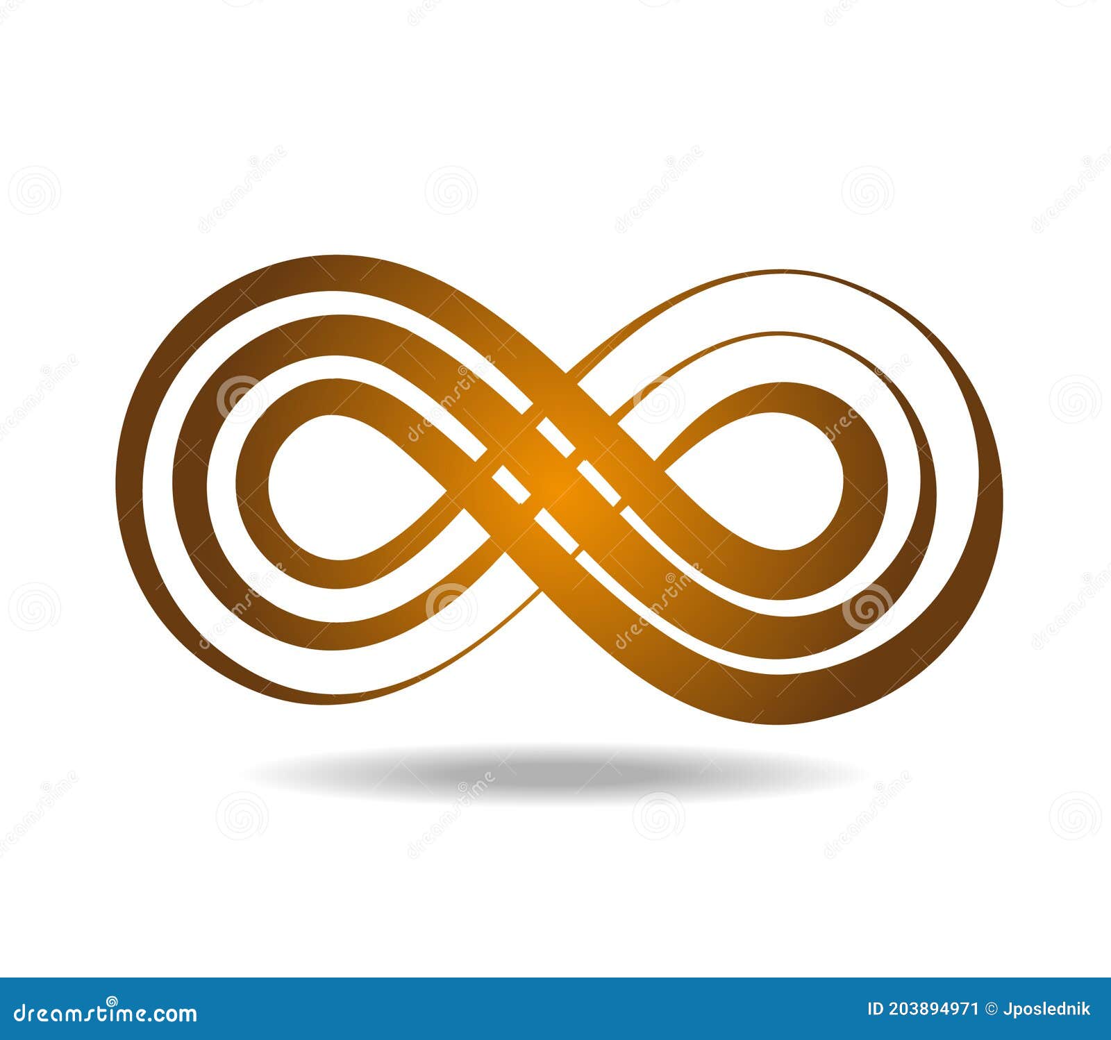 The Golden Mobius Loop. The Sign Of Infinity Made Of Three Lines Of ...