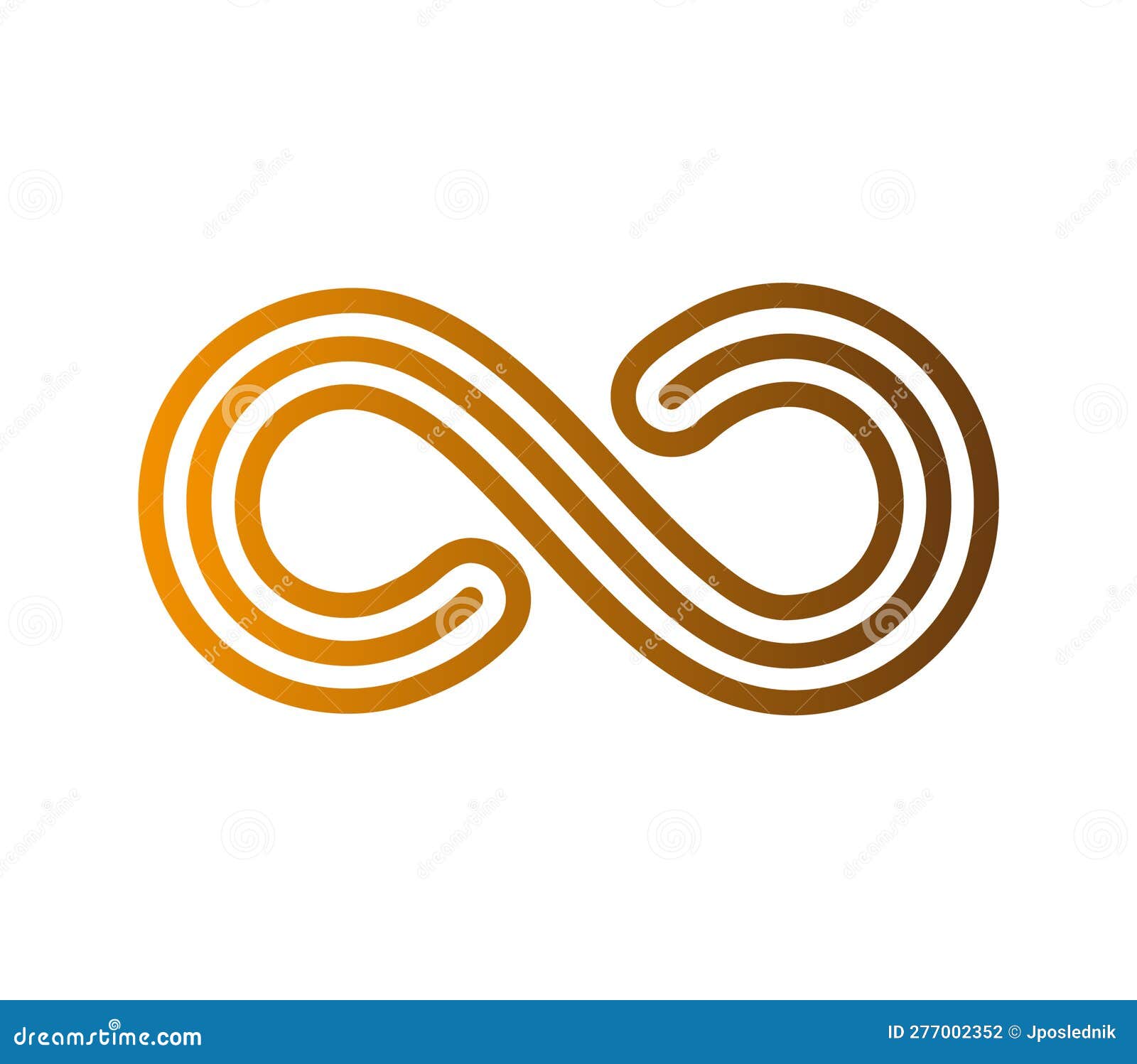 Golden Mobius Loop. Sign of Infinity Stock Vector - Illustration of ...