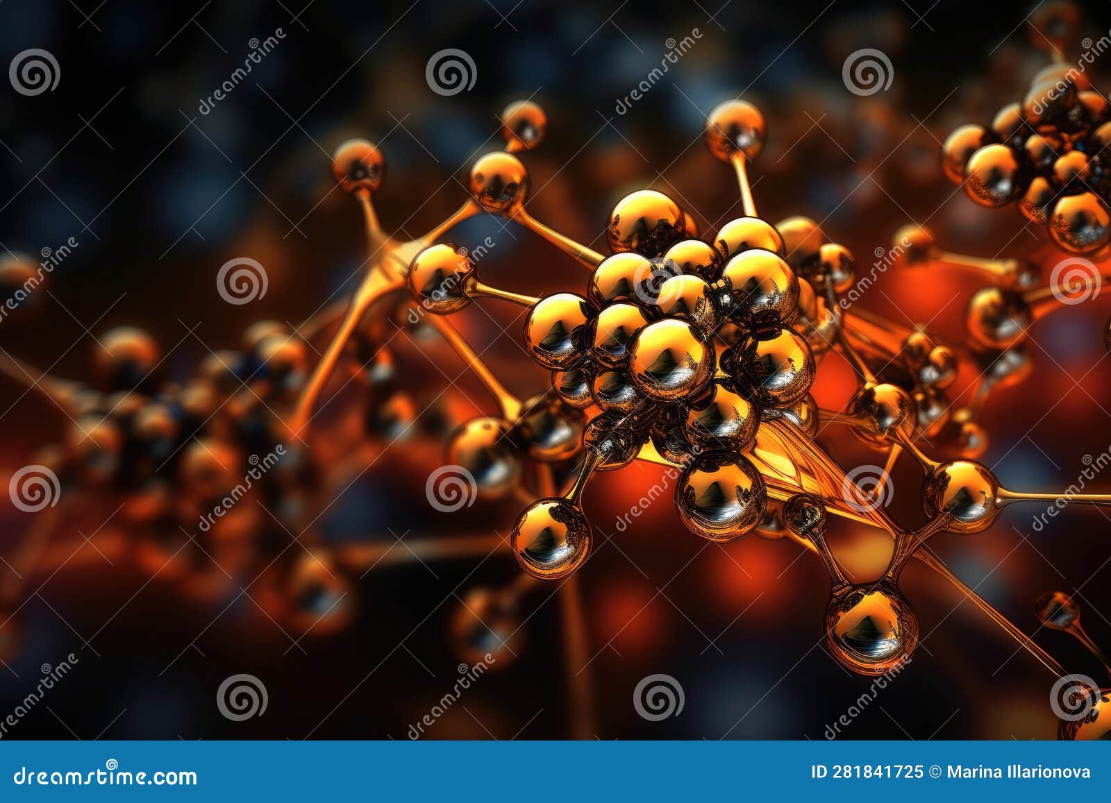 Golden Model of Molecule or Durga Particle, Abstract Background ...
