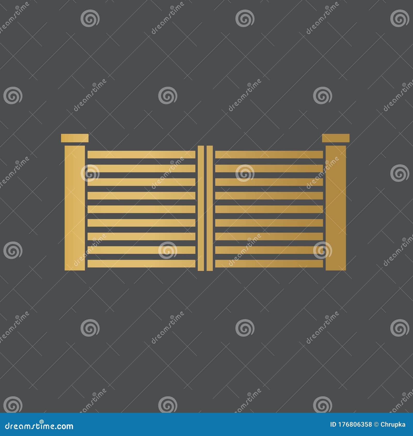 Golden modern gate stock vector. Illustration of front - 176806358