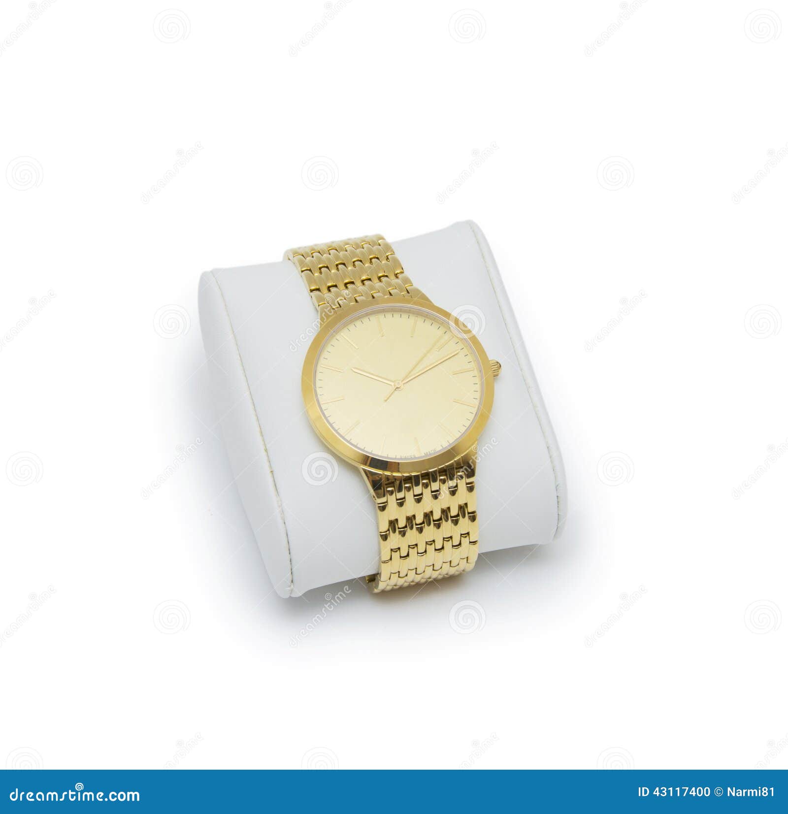 Golden Modern Wrist Watch Isolated on White Background Stock Photo ...