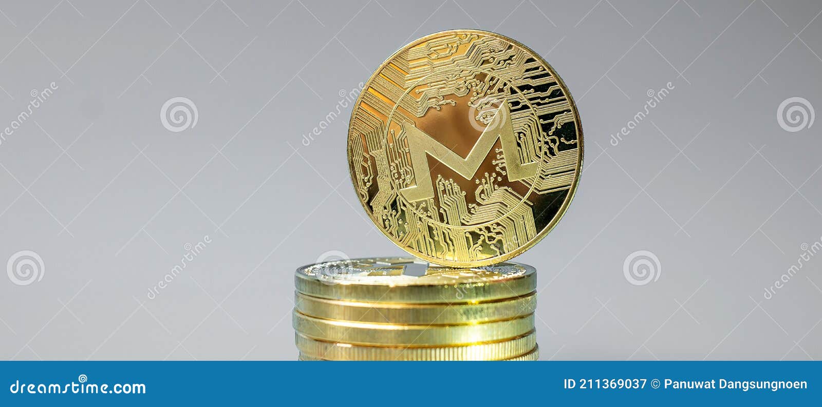 Golden Monero XMR Cryptocurrency Coin Stack, Crypto is Digital Money ...