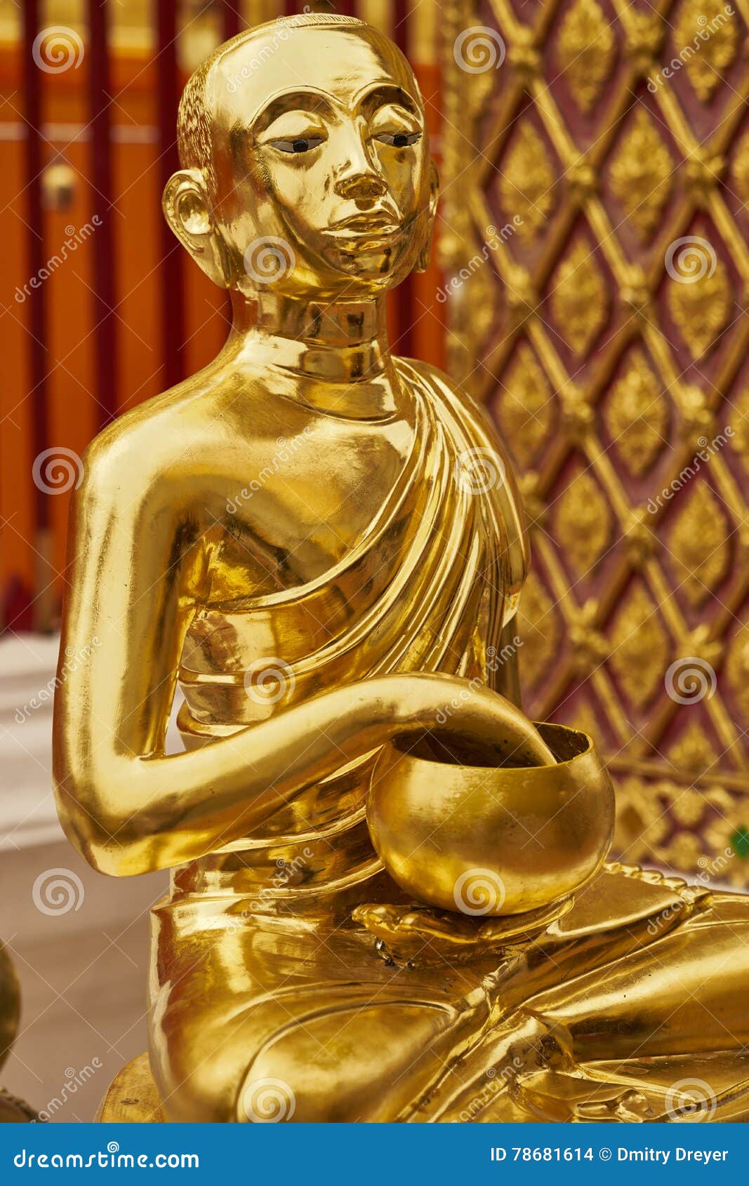 Golden monk stock photo. Image of beautiful, thai, buddhism - 78681614