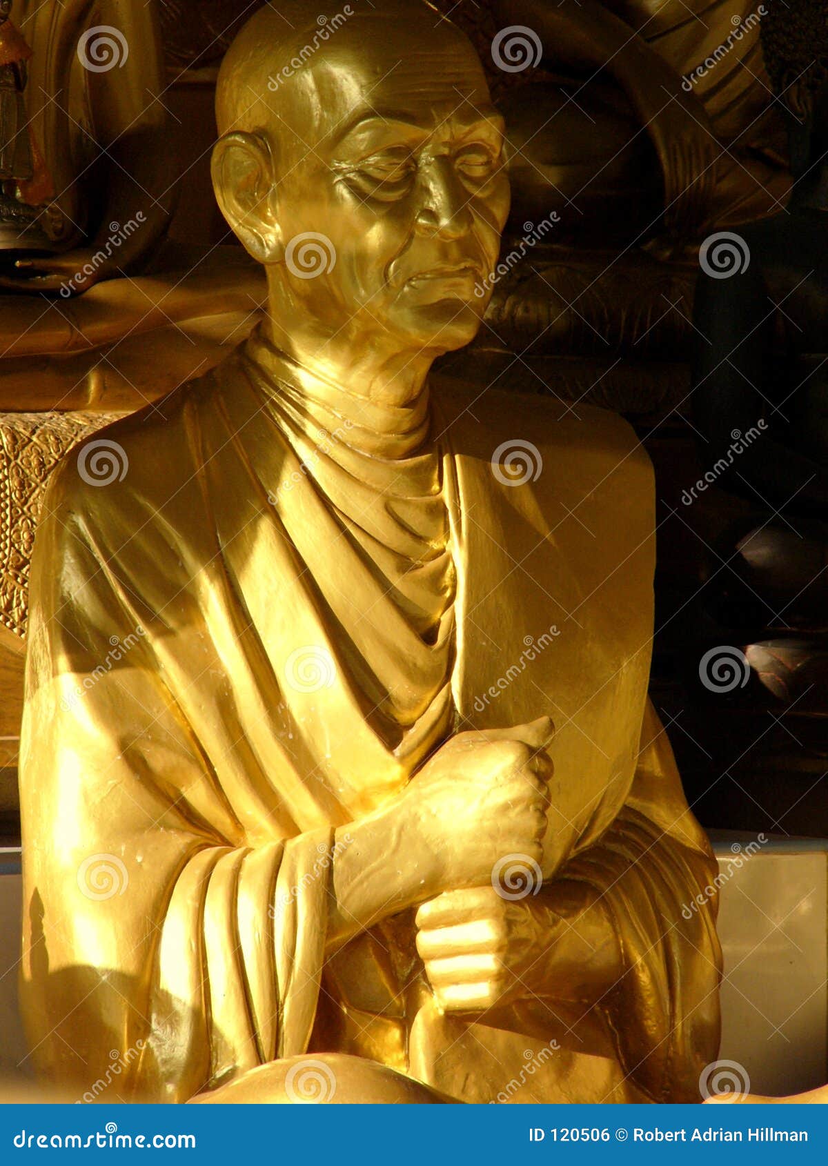 Golden monk statue stock photo. Image of religion, thai - 120506