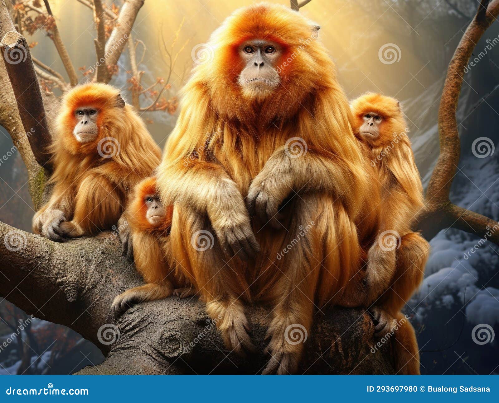 Ai Generated Illustration Wildlife Concept of Golden Monkey Stock ...