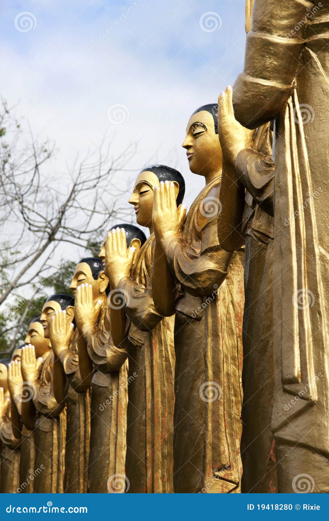 Golden monks stock photo. Image of asian, buddhism, heritage - 19418280