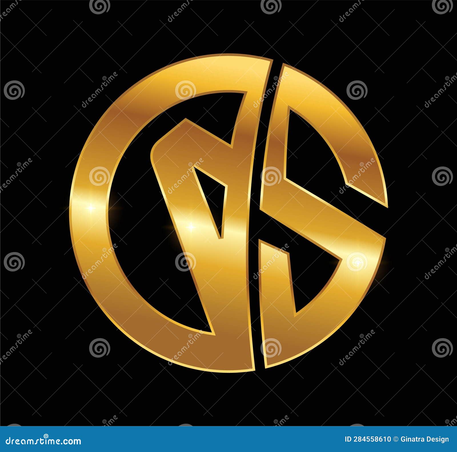 Golden Monogram Logo Initial Letter AS Stock Vector - Illustration of ...