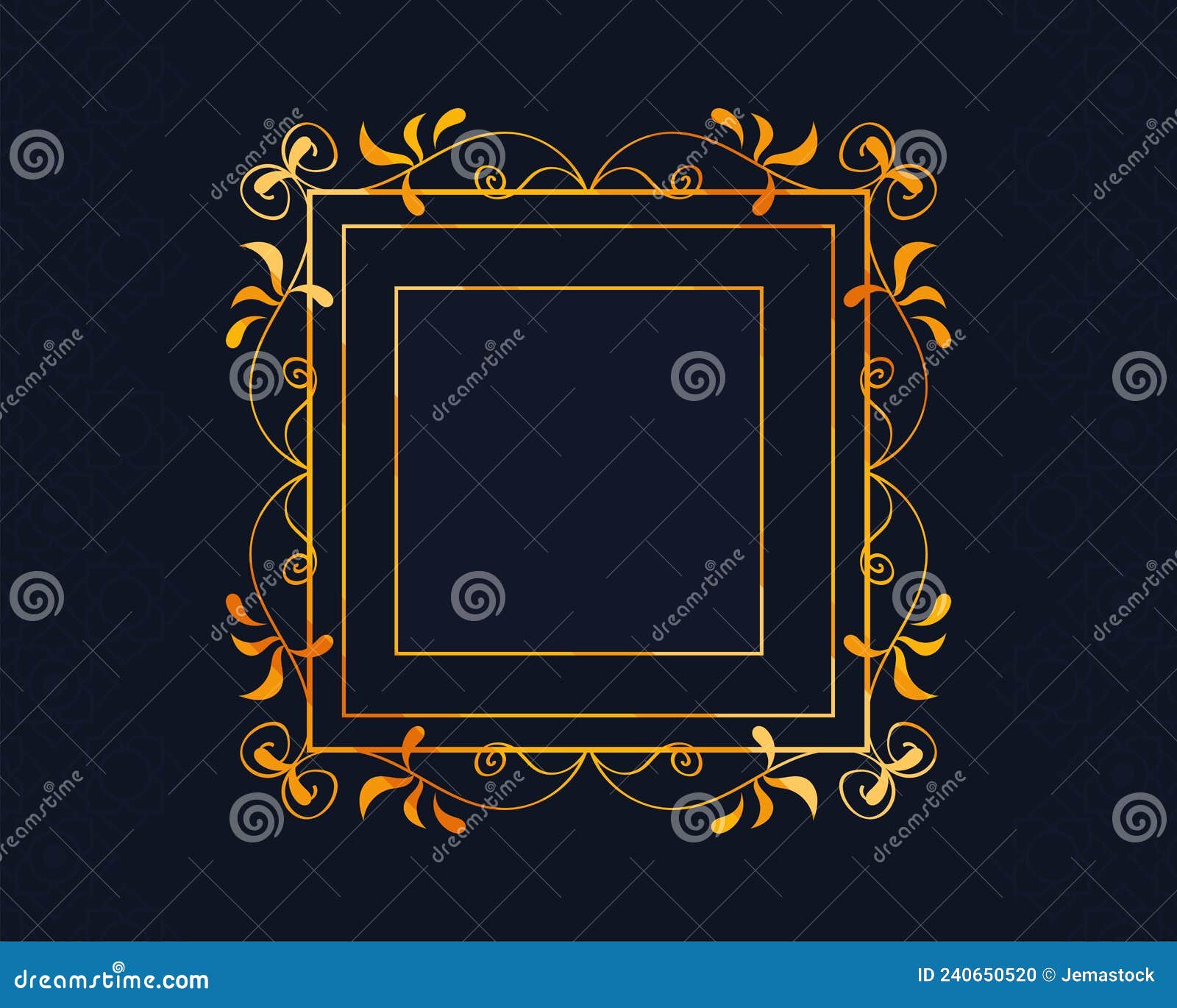 Golden Monogram Square Frame Stock Vector - Illustration of frame ...