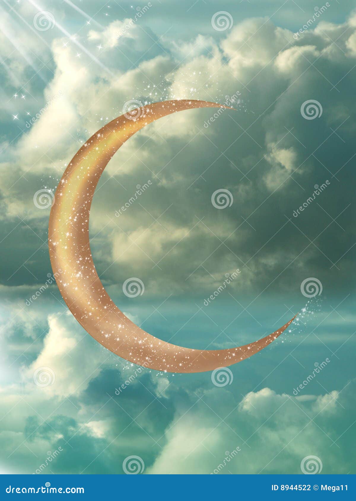 Golden moon stock photo. Image of golden, colors, angels - 8944522