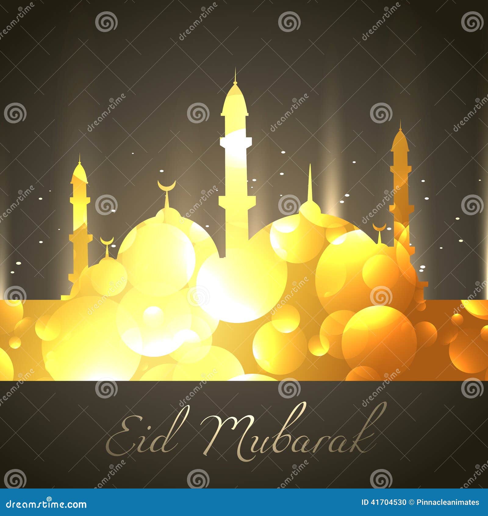 Golden mosque stock vector. Illustration of islamic, crescent - 41704530