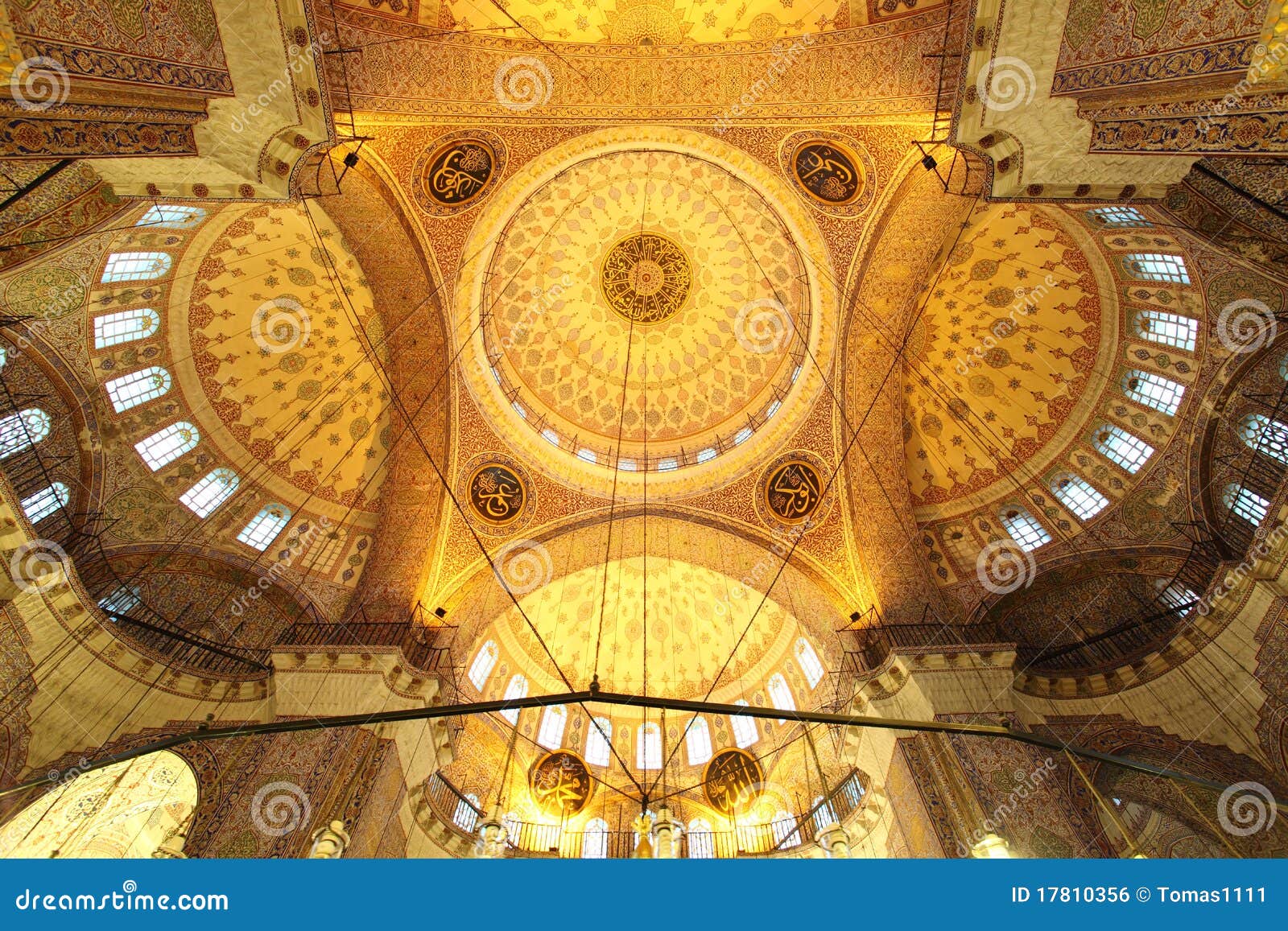 Golden mosque - interior stock photo. Image of asia, istanbul - 17810356