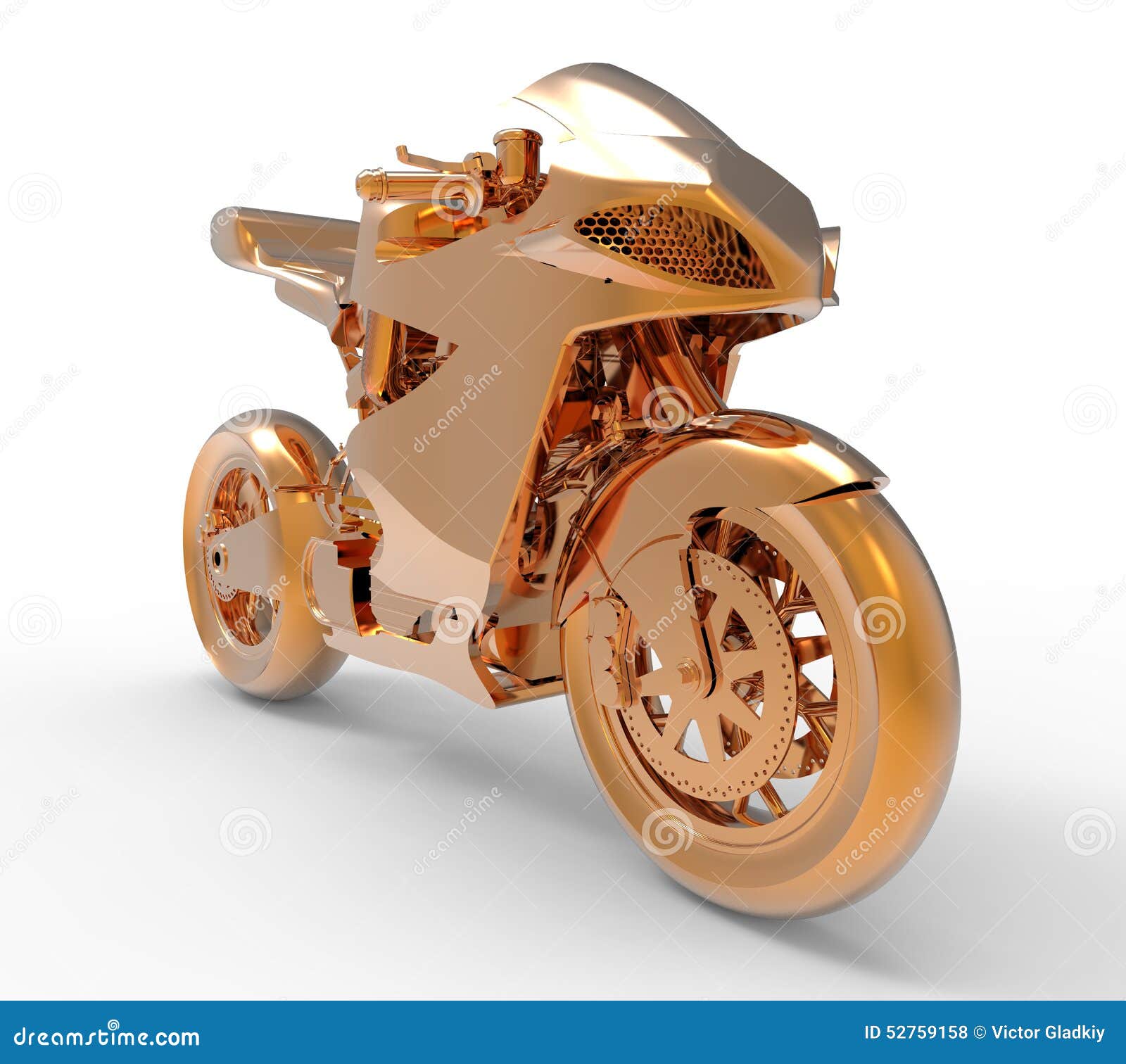 Golden Motorcycle stock illustration. Illustration of motorcycle - 52759158