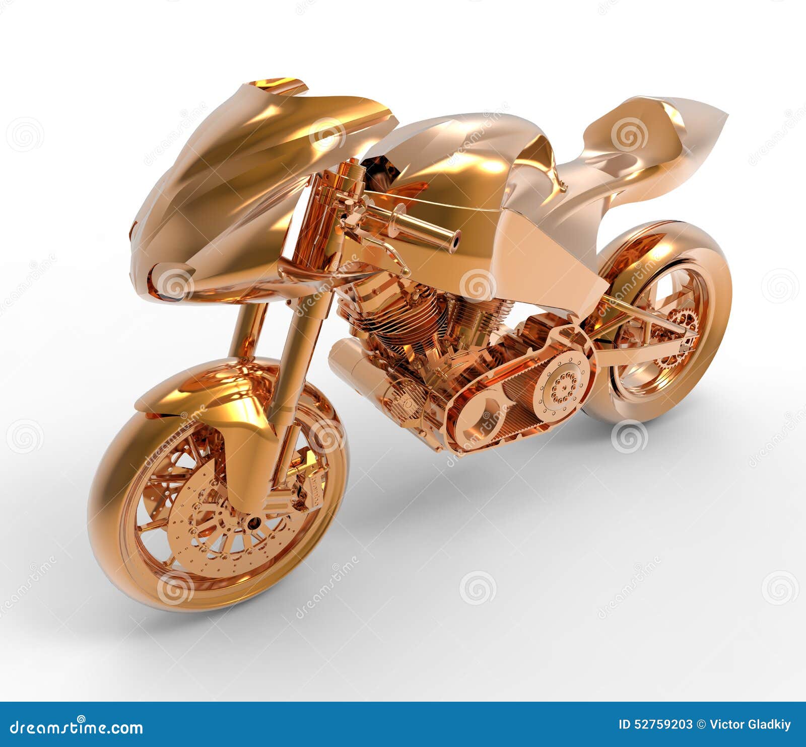 Golden Motorcycle stock illustration. Illustration of power - 52759203