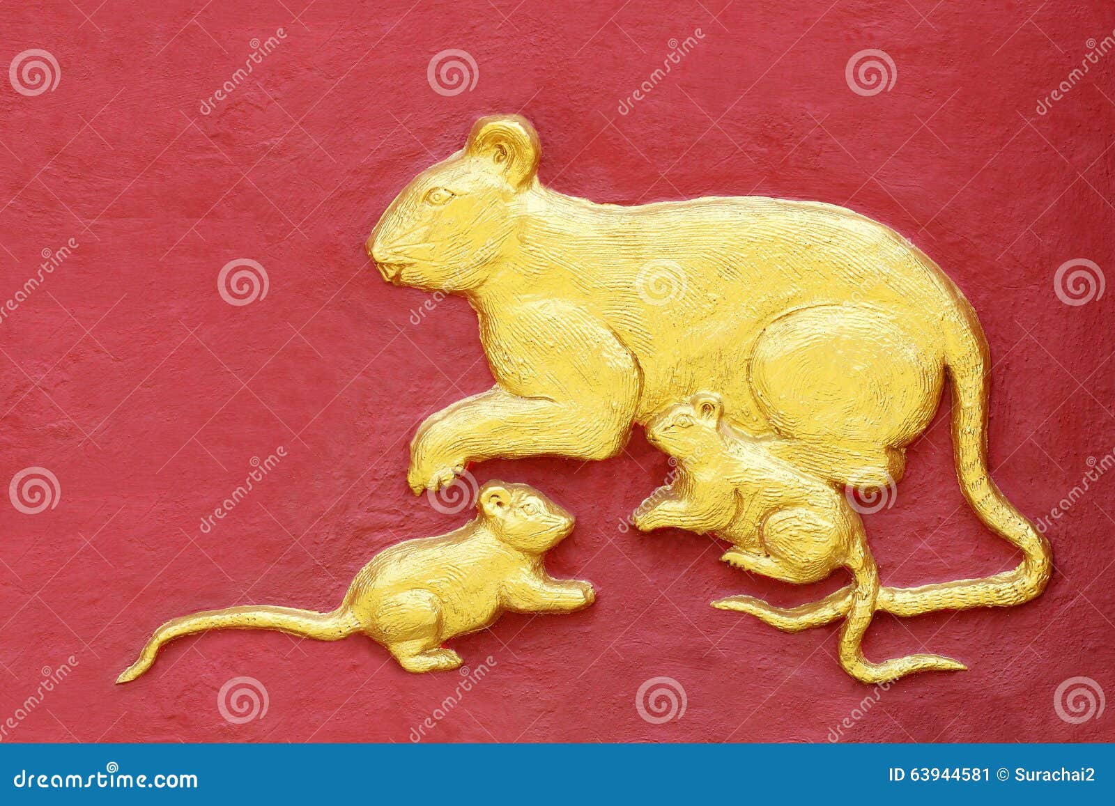 Golden Mouse sculptures stock image. Image of decorative - 63944581