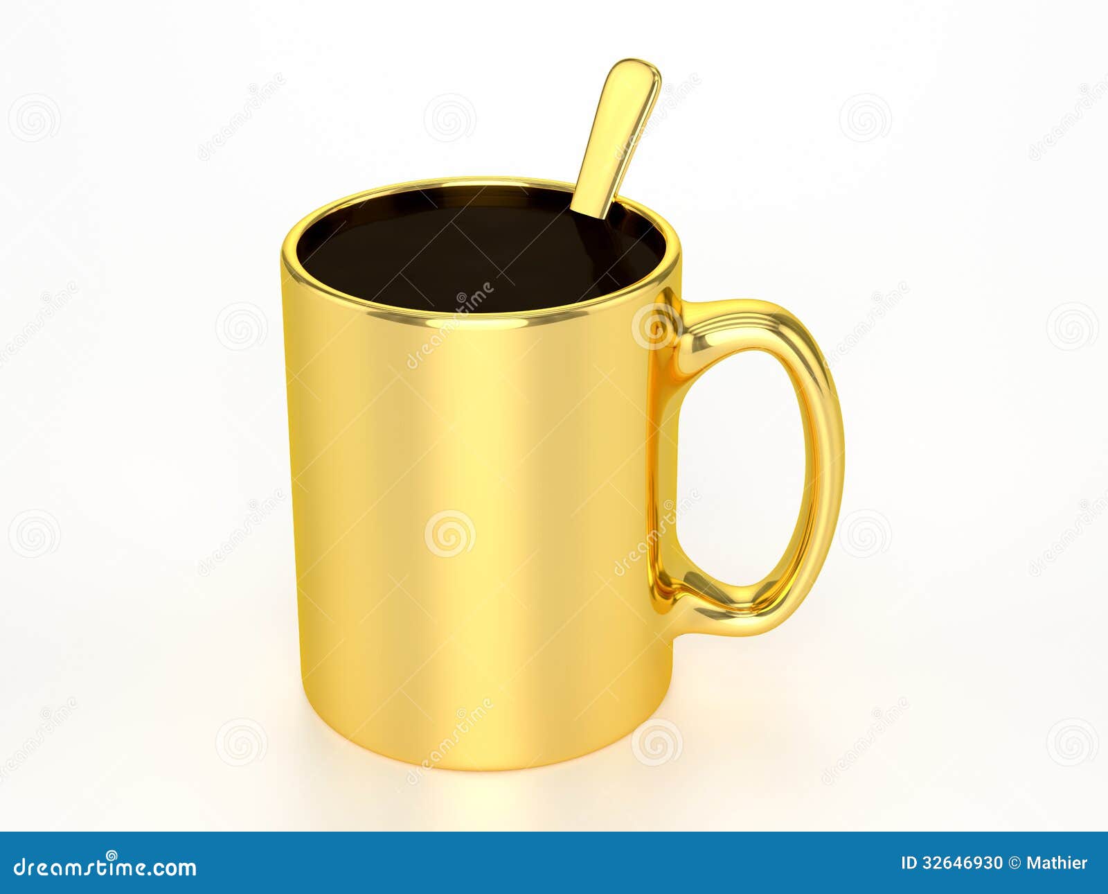 Golden Mug with Black Coffee Stock Illustration - Illustration of rich ...
