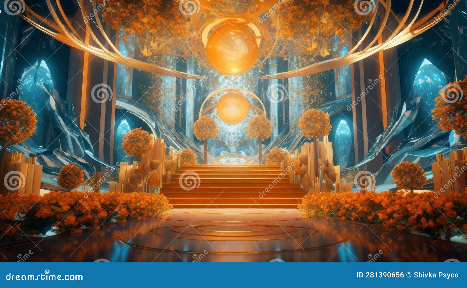 The Golden Multi-level Stage Inner View Generative AI Stock ...